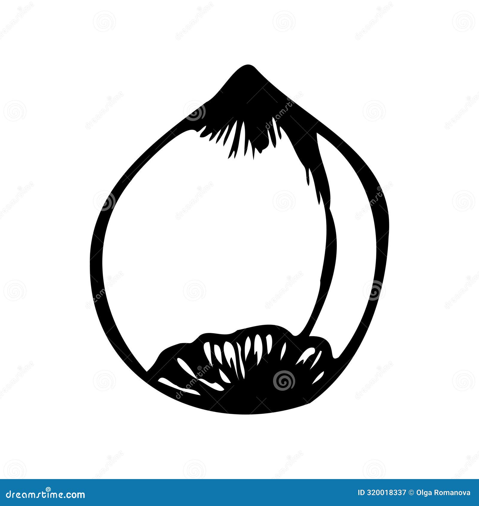 Hand Drawn Vector Line Illustration of a Hazelnut in a Shell. Stock ...