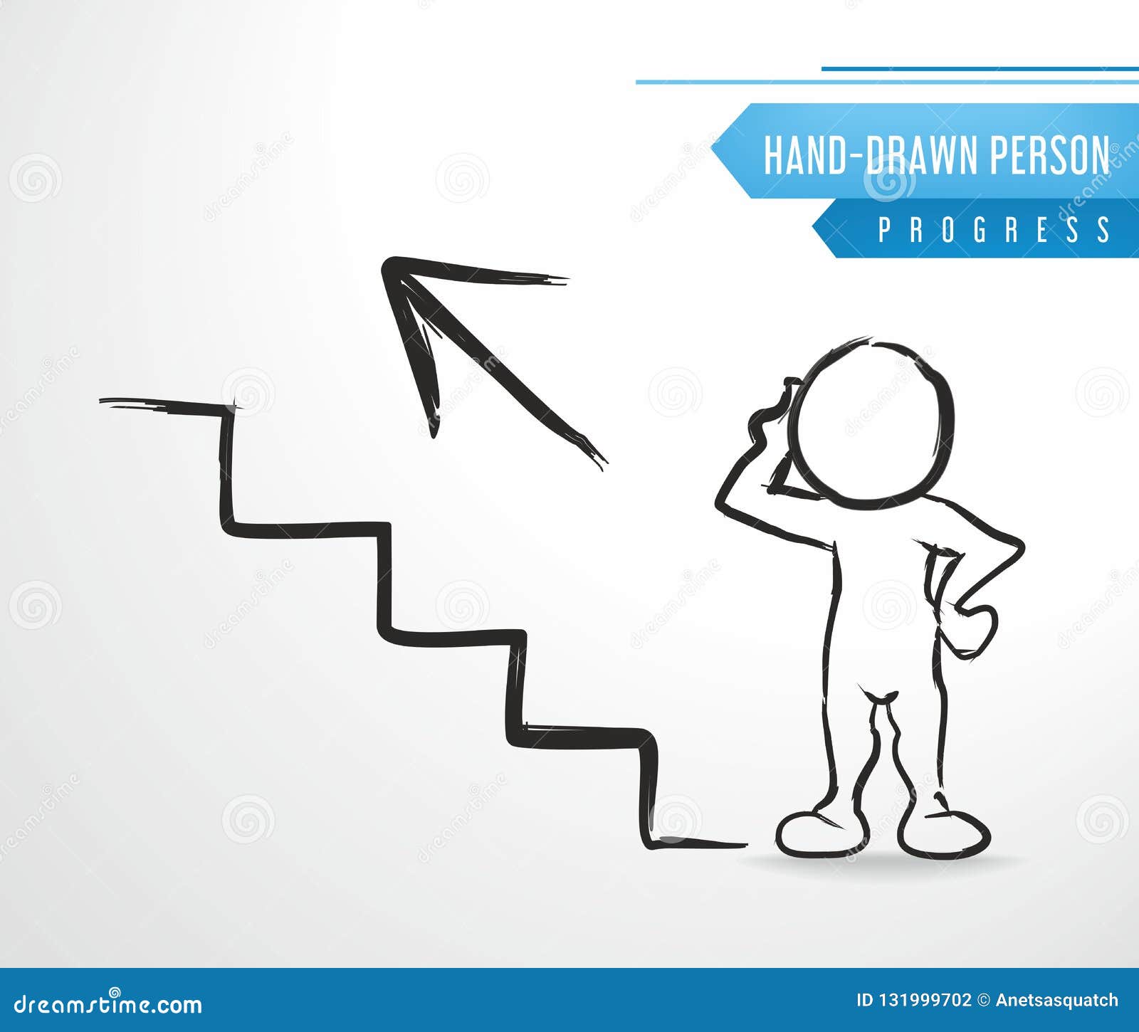 Hand-drawn Vector Man, Sketch Person. Progress Idea Stock Vector ...