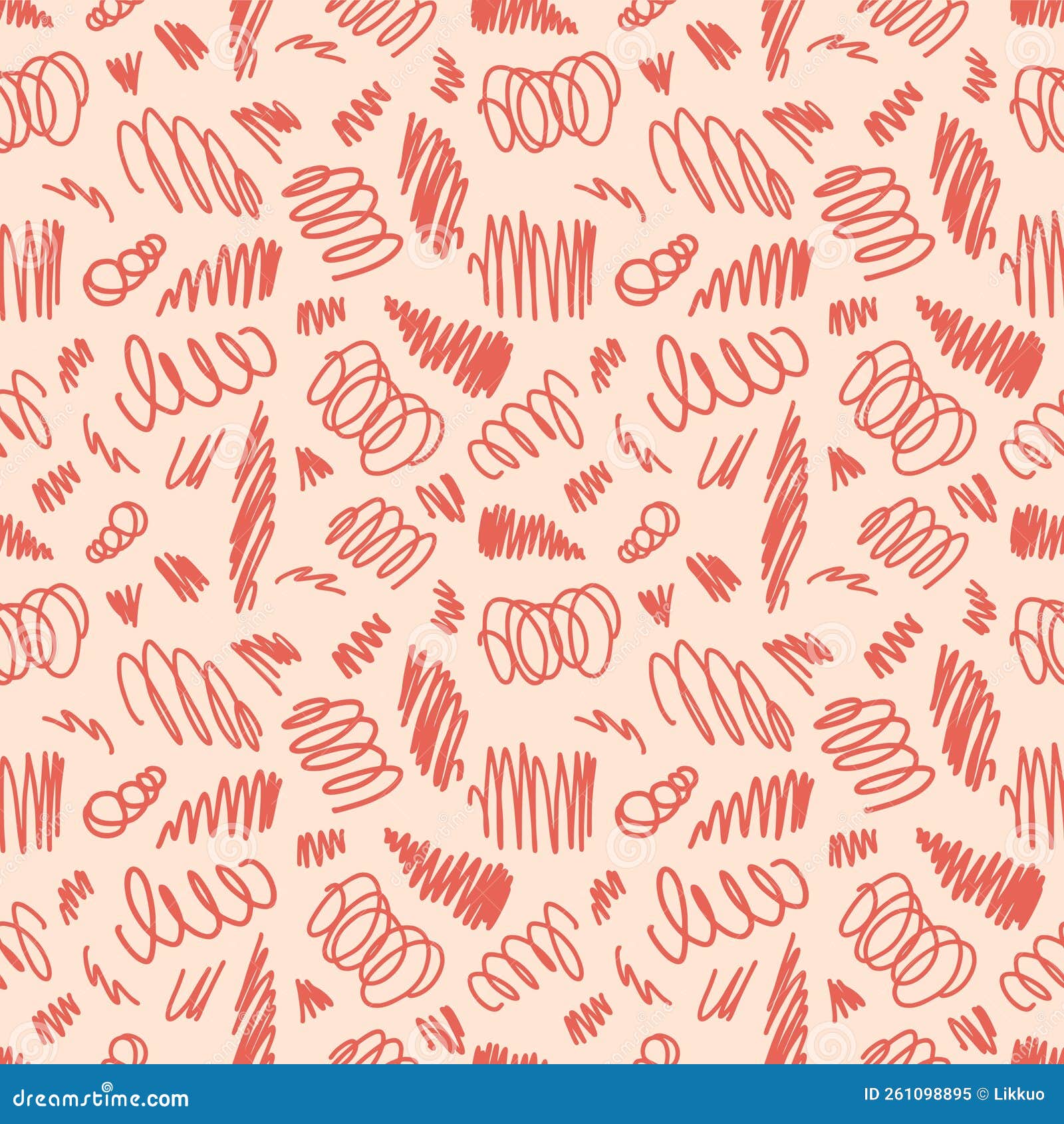 Hand Drawn Vector Marker Scribble Seamless Pattern. Vector Scrawl ...