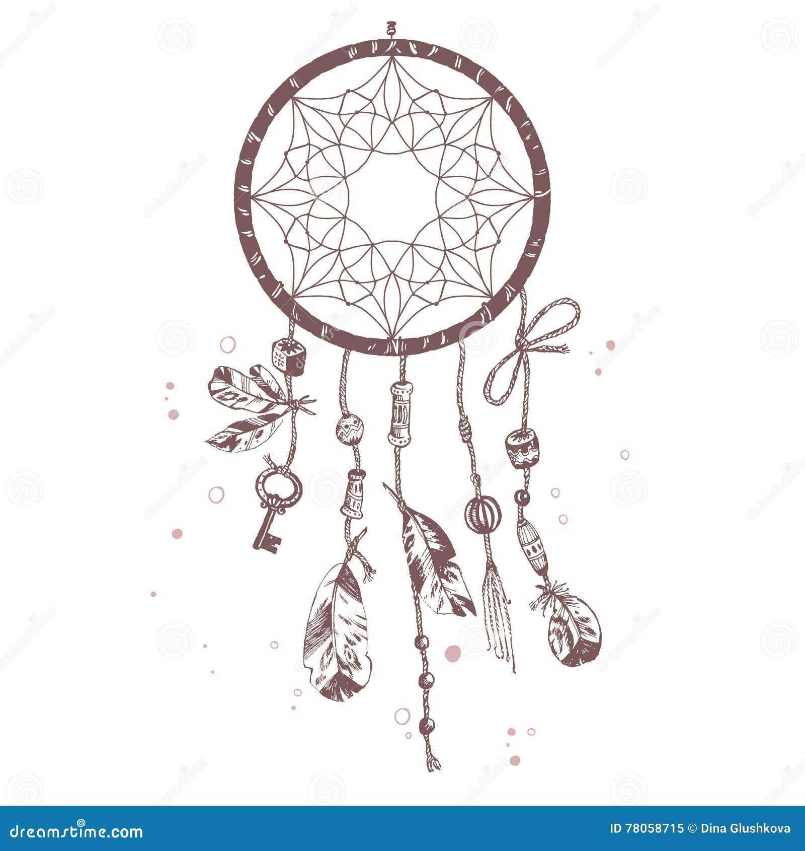 Hand Drawn Vector Native American Indian Talisman Stock Vector ...