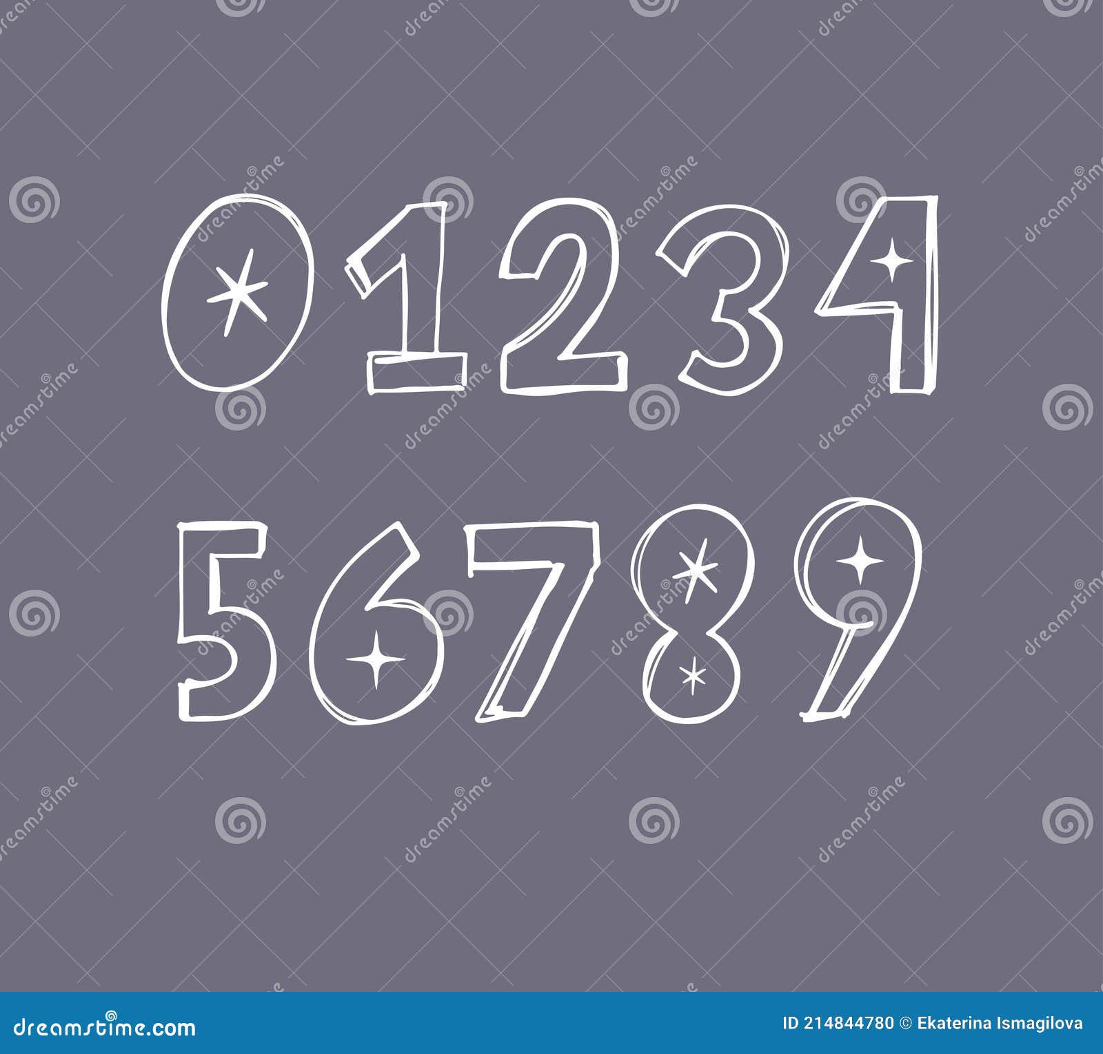 Hand Drawn Vector Numbers Font Abstract Doodle Vector Illustration ...