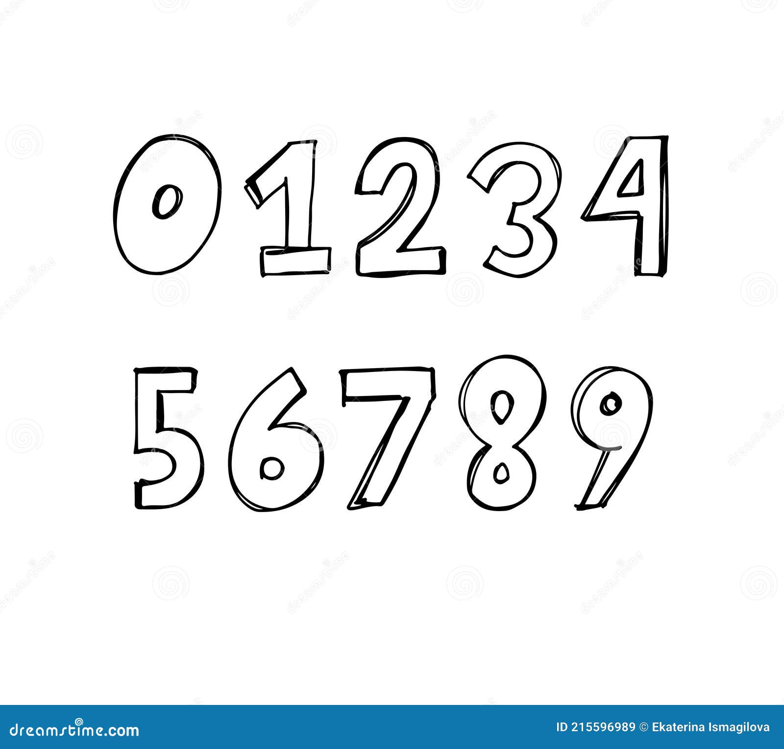 Hand Drawn Vector Numbers Font Abstract Doodle Vector Illustration ...