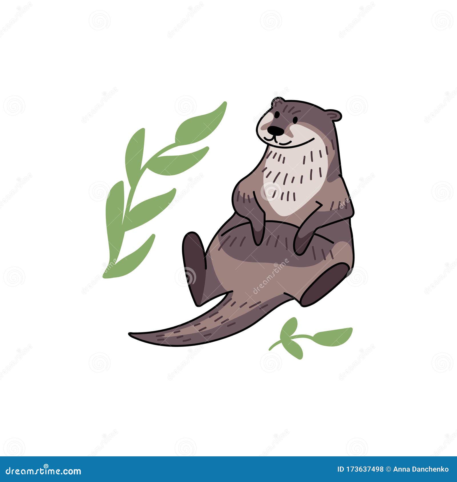 Vector Of Otter Head Design On White Background. Wild Animals. Easy ...