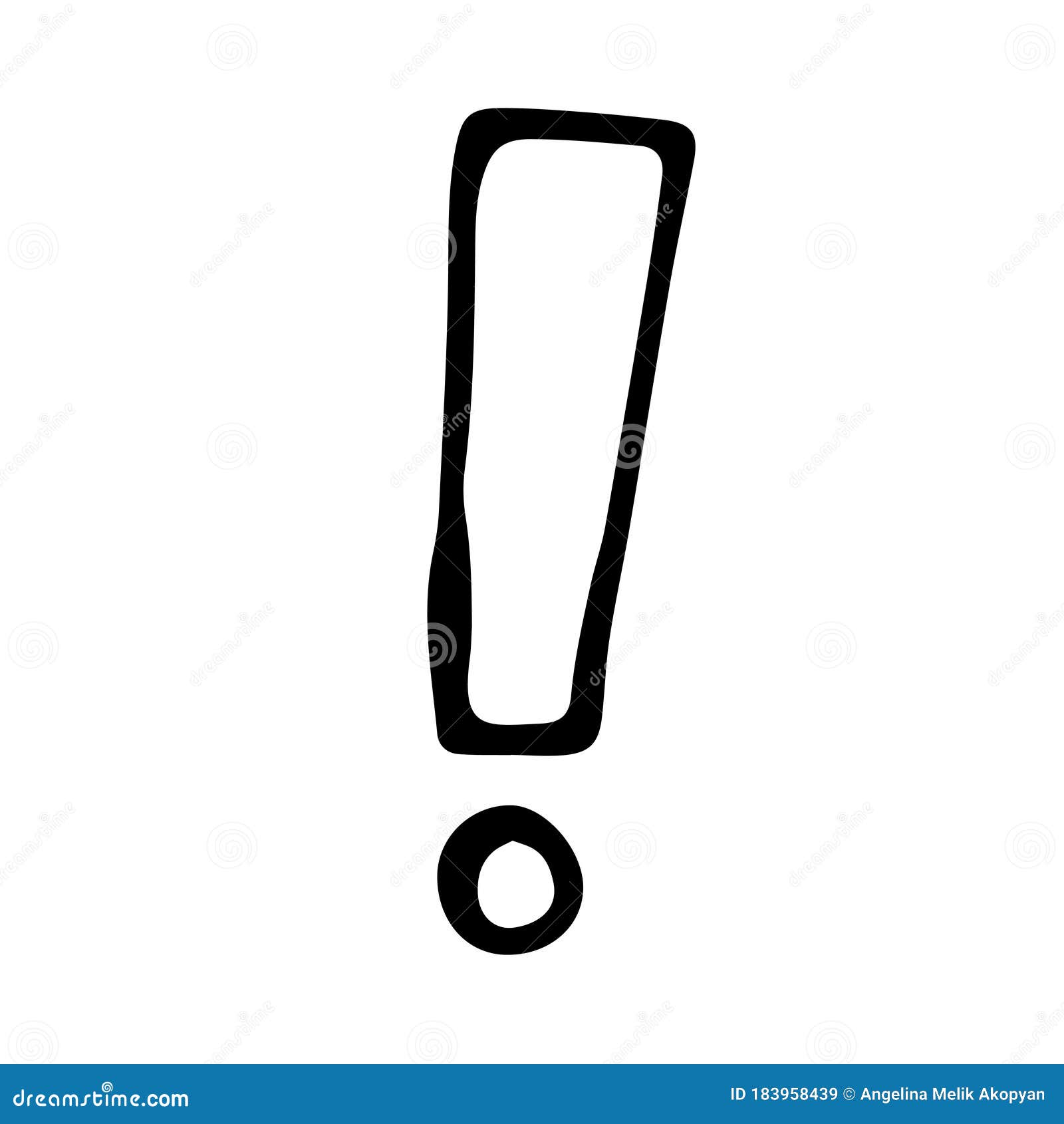 Hand Drawn Vector Outline Illustration of Exclamation Mark Icon Stock ...