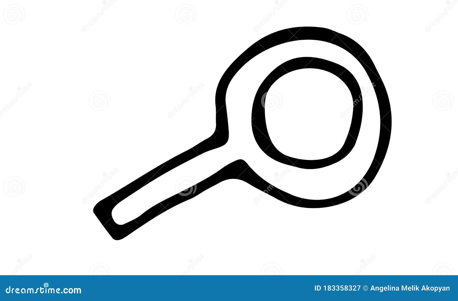Hand Drawn Vector Outline Illustration of Magnifier Icon Stock Vector ...