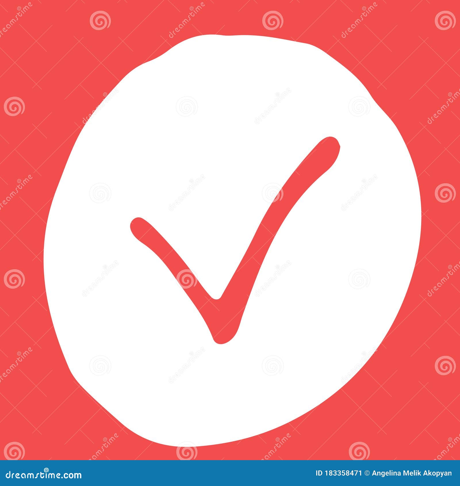 Hand Drawn Vector Outline Illustration of Tick Icon Stock Vector ...