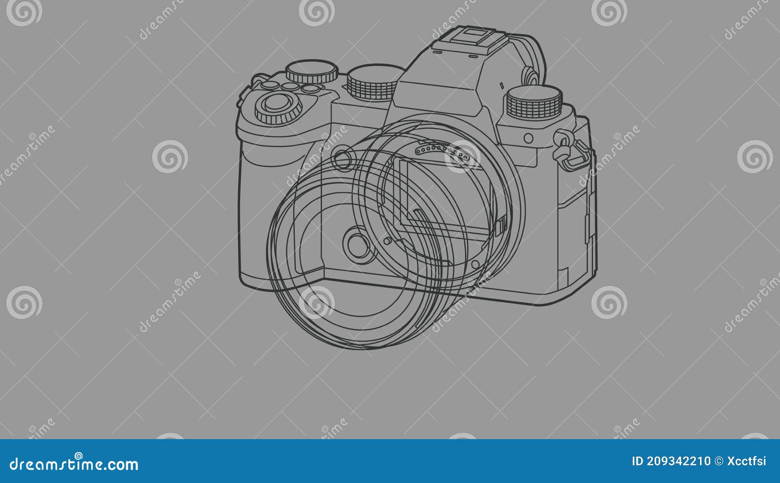 A Vector Perspective View of a Professional Mirrorless Camera Stock ...