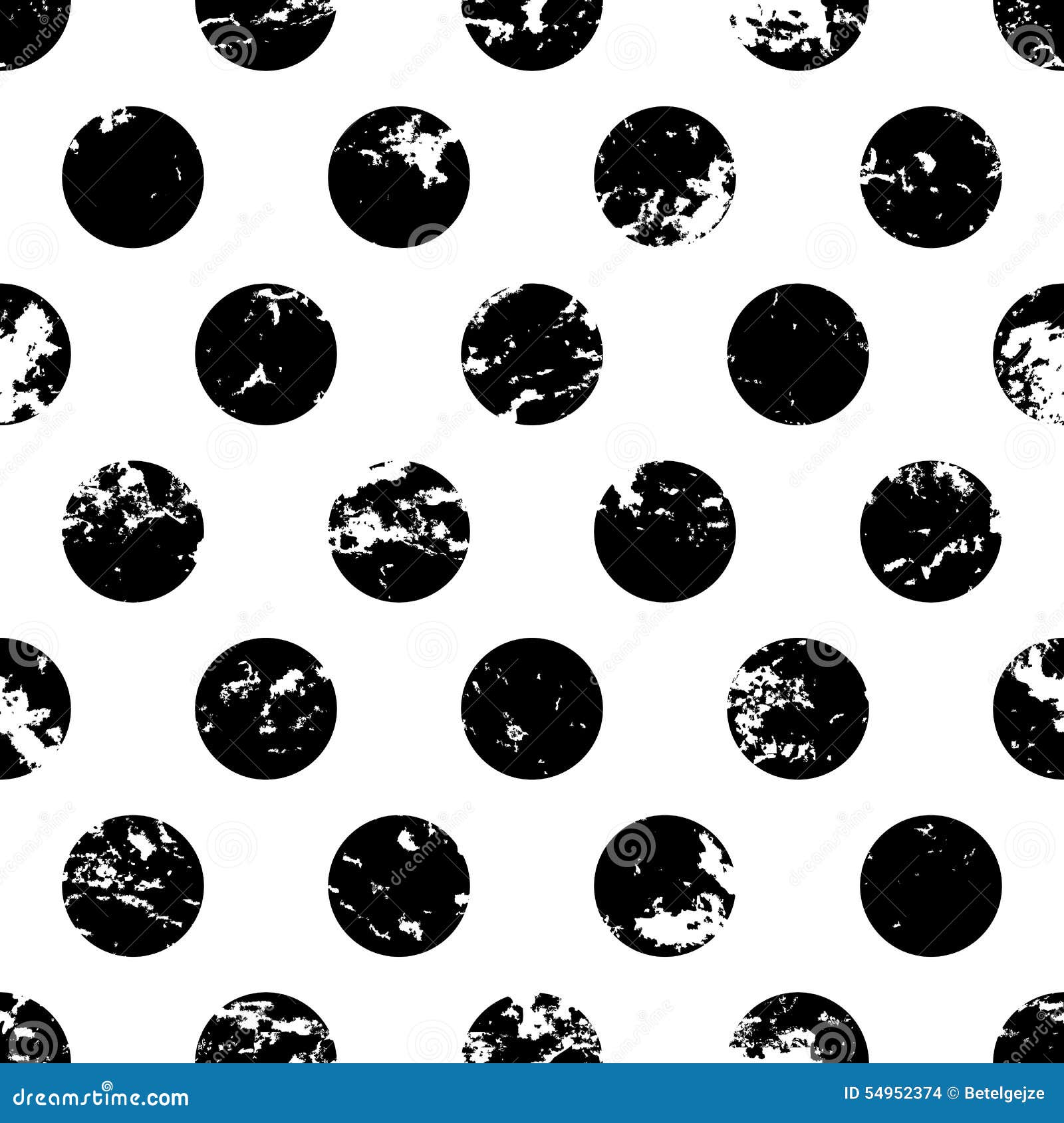 Hand Drawn Vector Polka Dot Ornament Grunge Seamless Pattern. Ab Stock ...