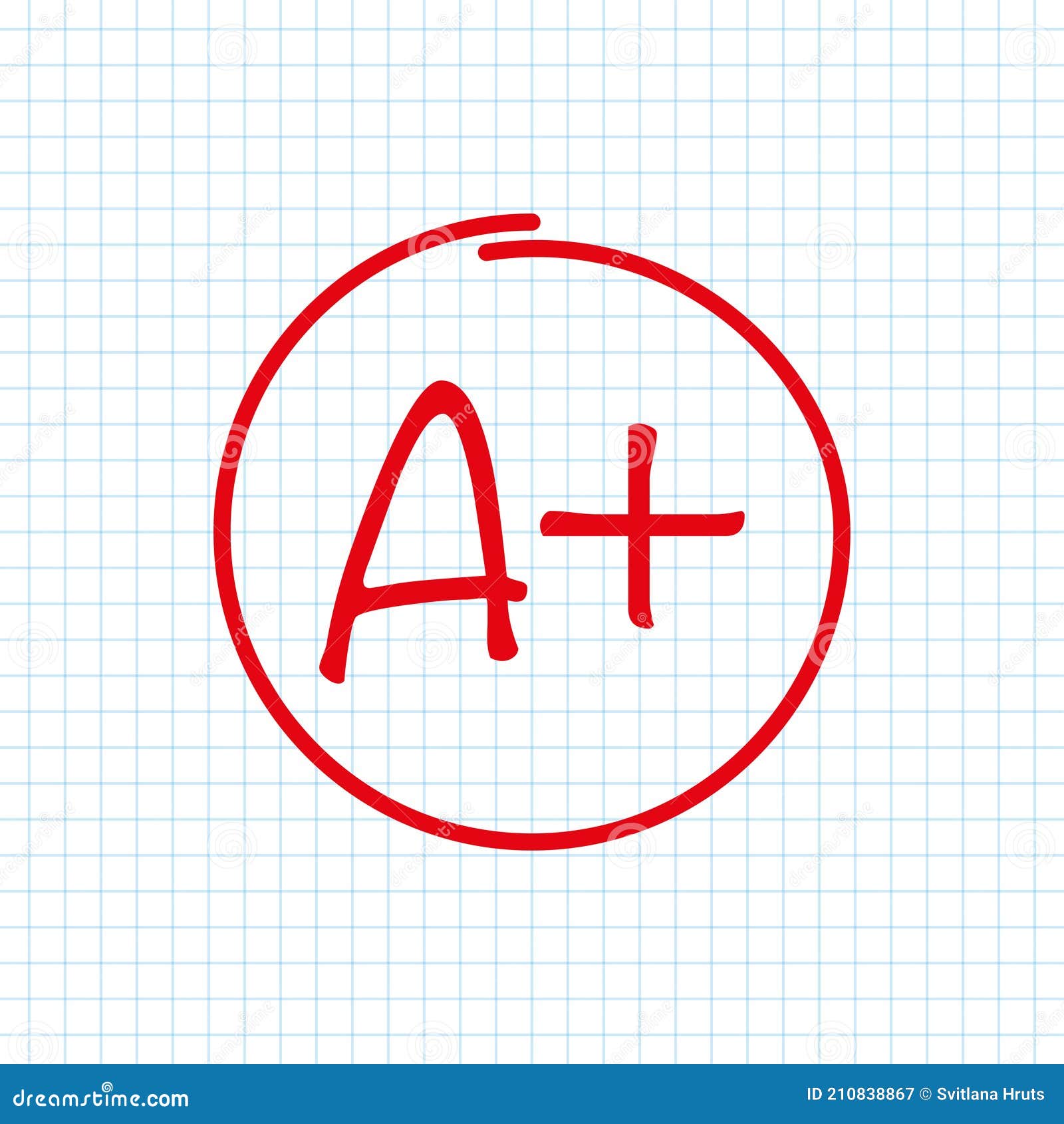 Hand Drawn Vector Red Grades a Circle with Pluse on a Sheet in a Cage ...