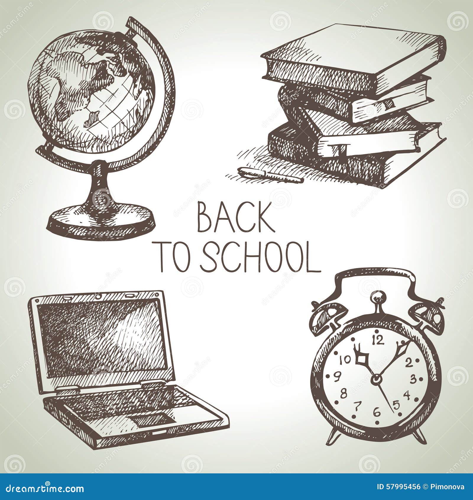 Hand Drawn Vector School Object Set Stock Vector - Illustration of ...
