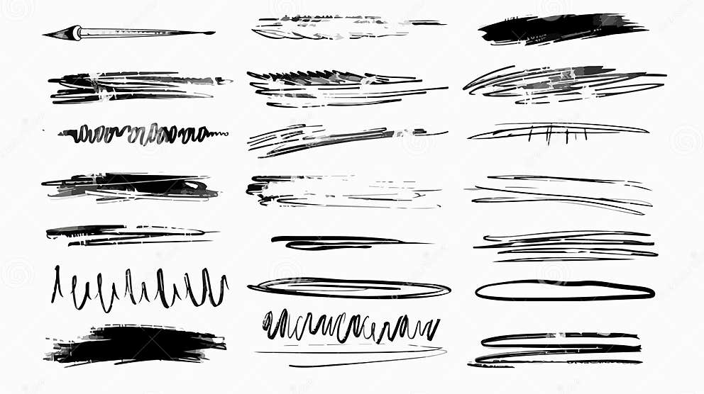 Hand-Drawn Vector Scribble Underline Set for Creative Design Projects ...