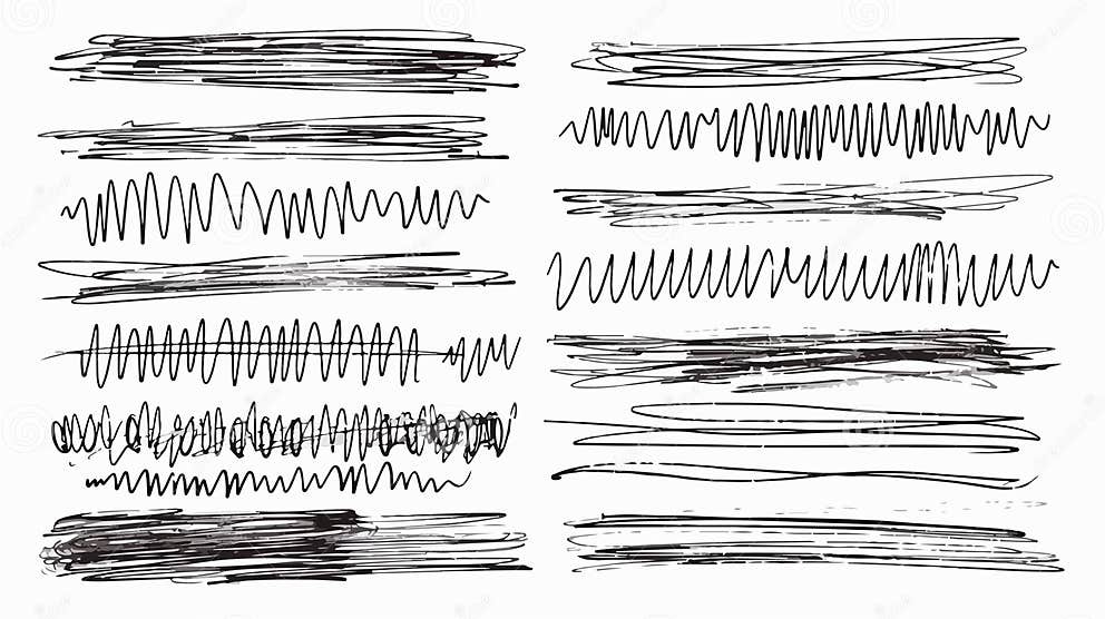 Hand-Drawn Vector Scribble Underline Set for Creative Design Projects ...
