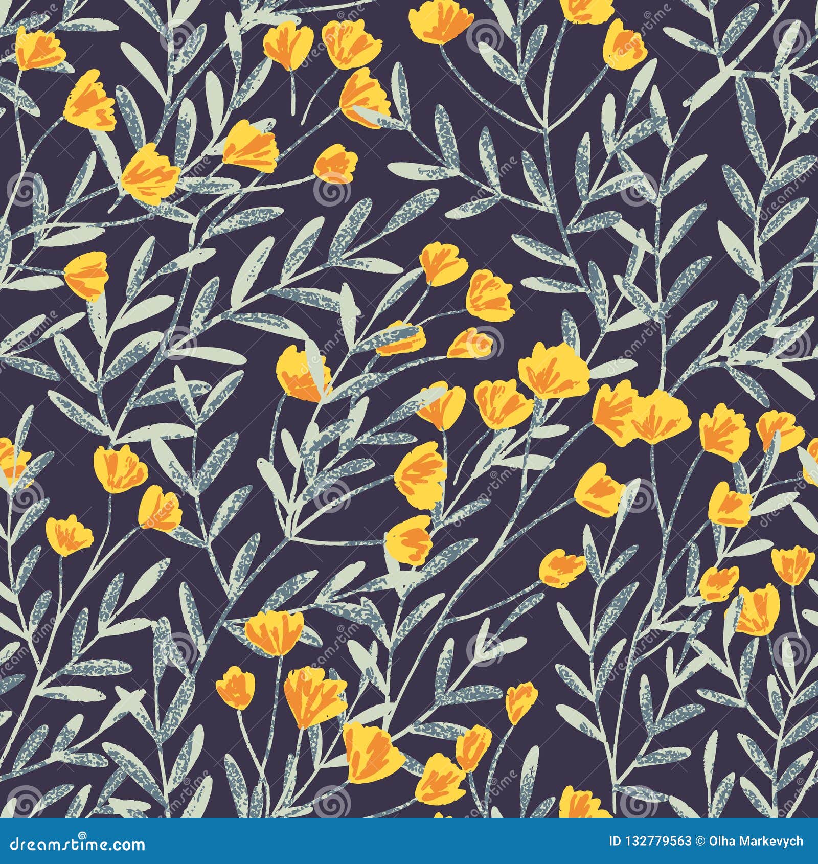 Field Foral Seamless Pattern-06 Stock Vector - Illustration of graphic ...