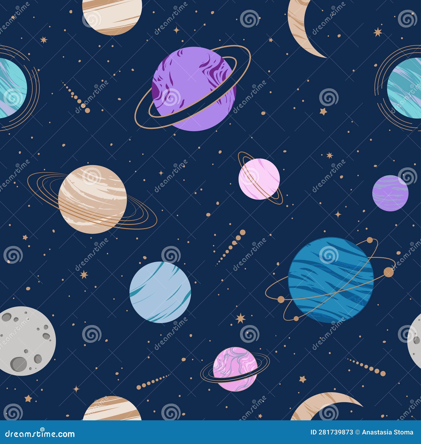 Alchemy Background, Gold Esoteric Design. Celestial Mystical Seamless ...