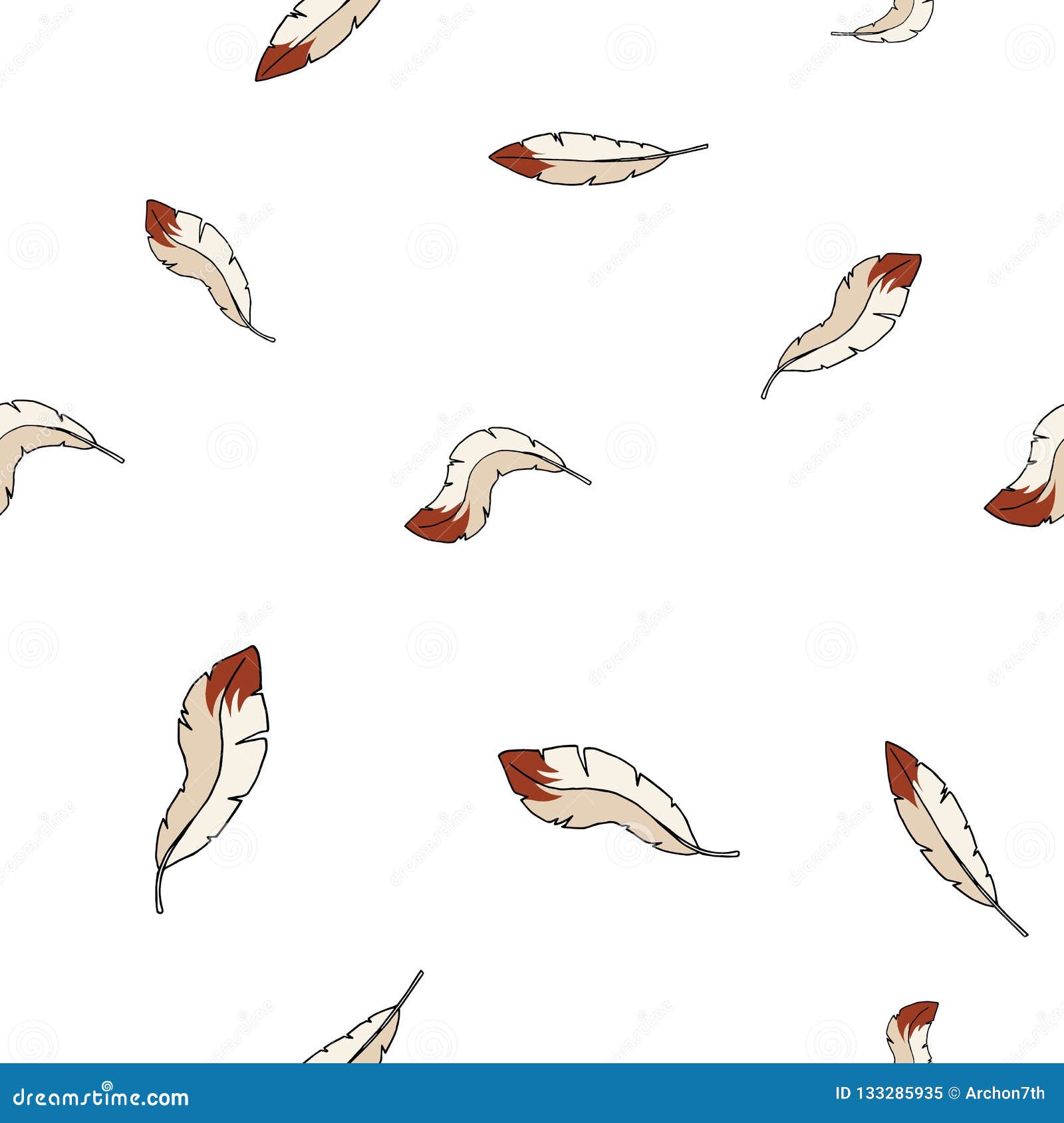 Hand Drawn Vector Seamless Pattern Bird Feathers Texture Background ... Hand Drawn Vector Seamless Pattern Bird Feathers Texture Background ...