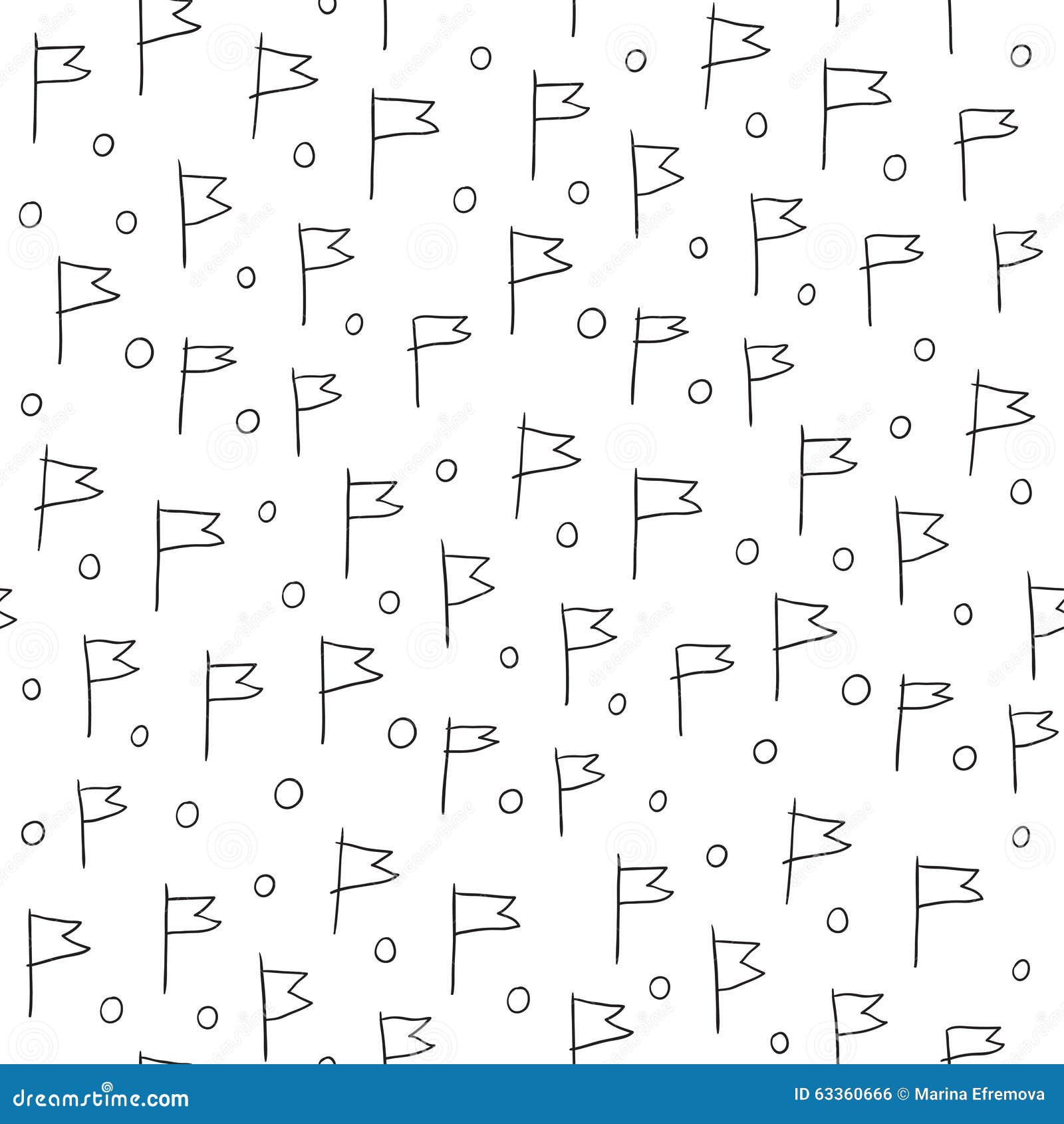 Hand Drawn Vector Seamless Pattern with Flags. Stock Vector ...