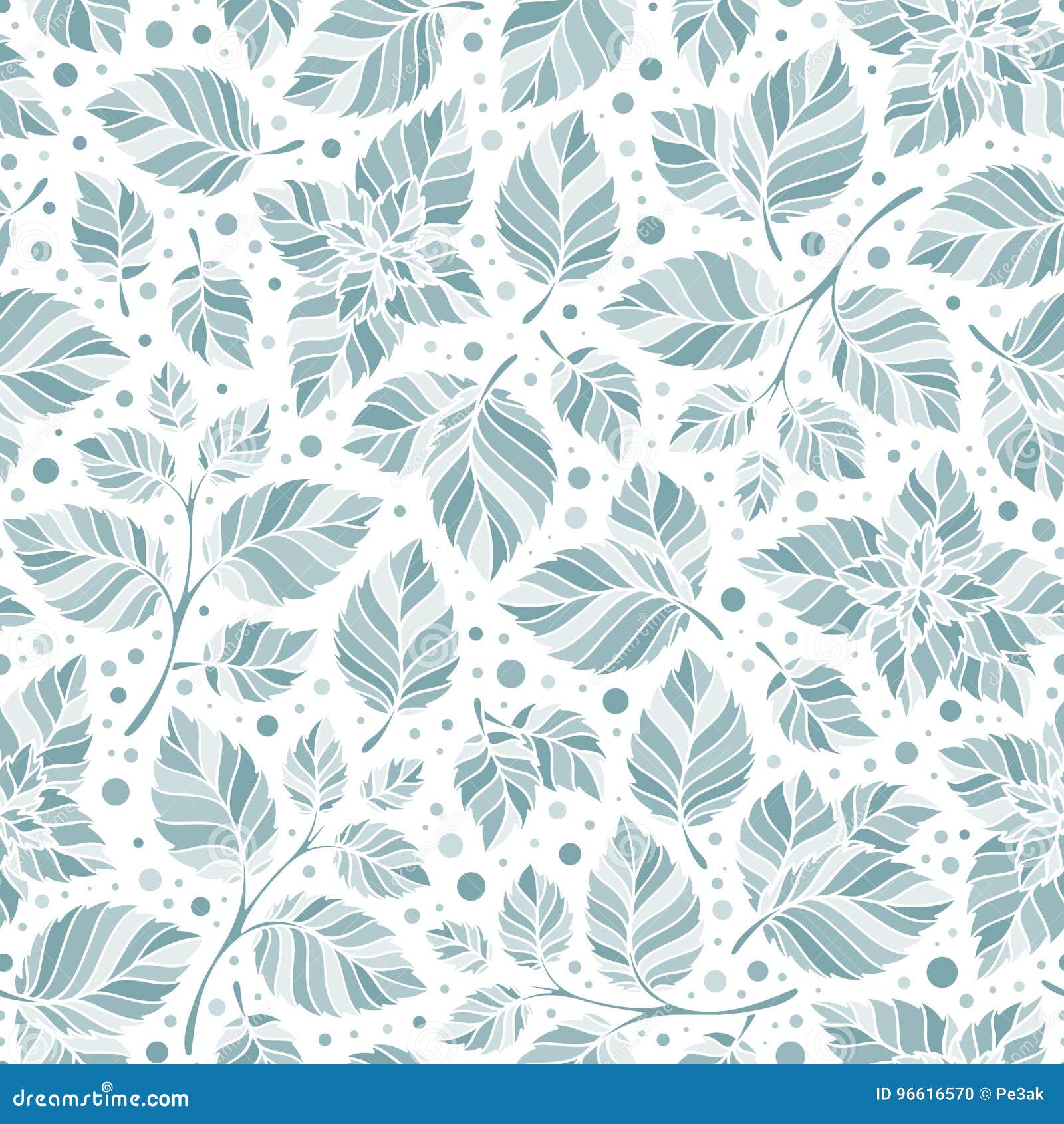 Hand Drawn Vector Seamless Pattern with Mint Leaves Stock Vector ...