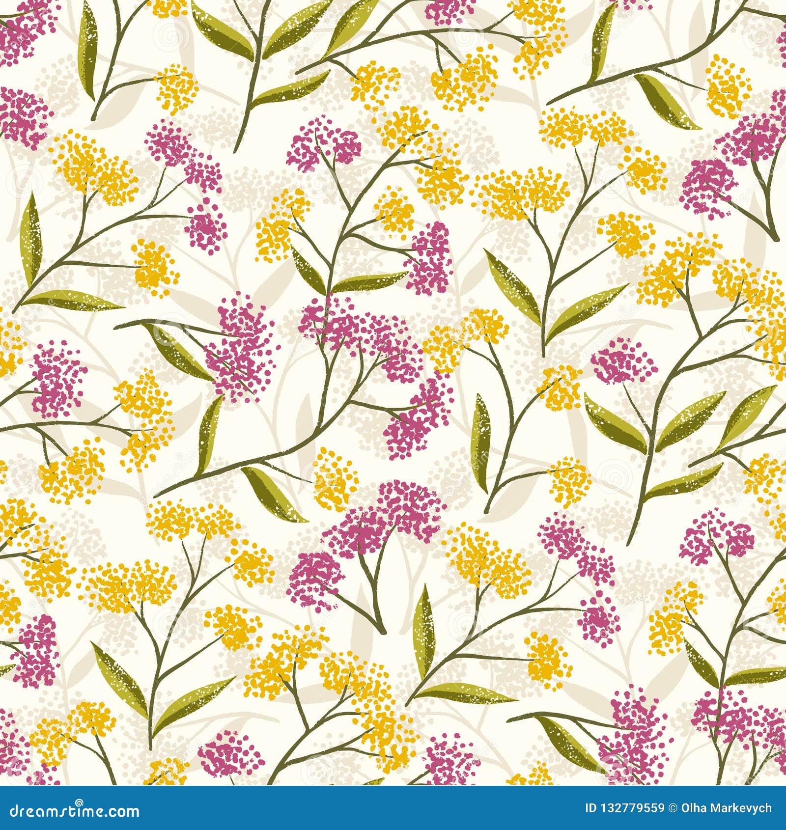 Field Foral Seamless Pattern-07 Stock Vector - Illustration of cute ...