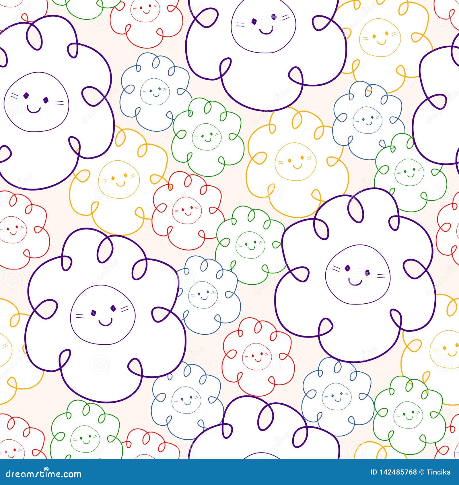 Hand Drawn Vector Seamless Repeat Pattern. Stock Vector - Illustration ...