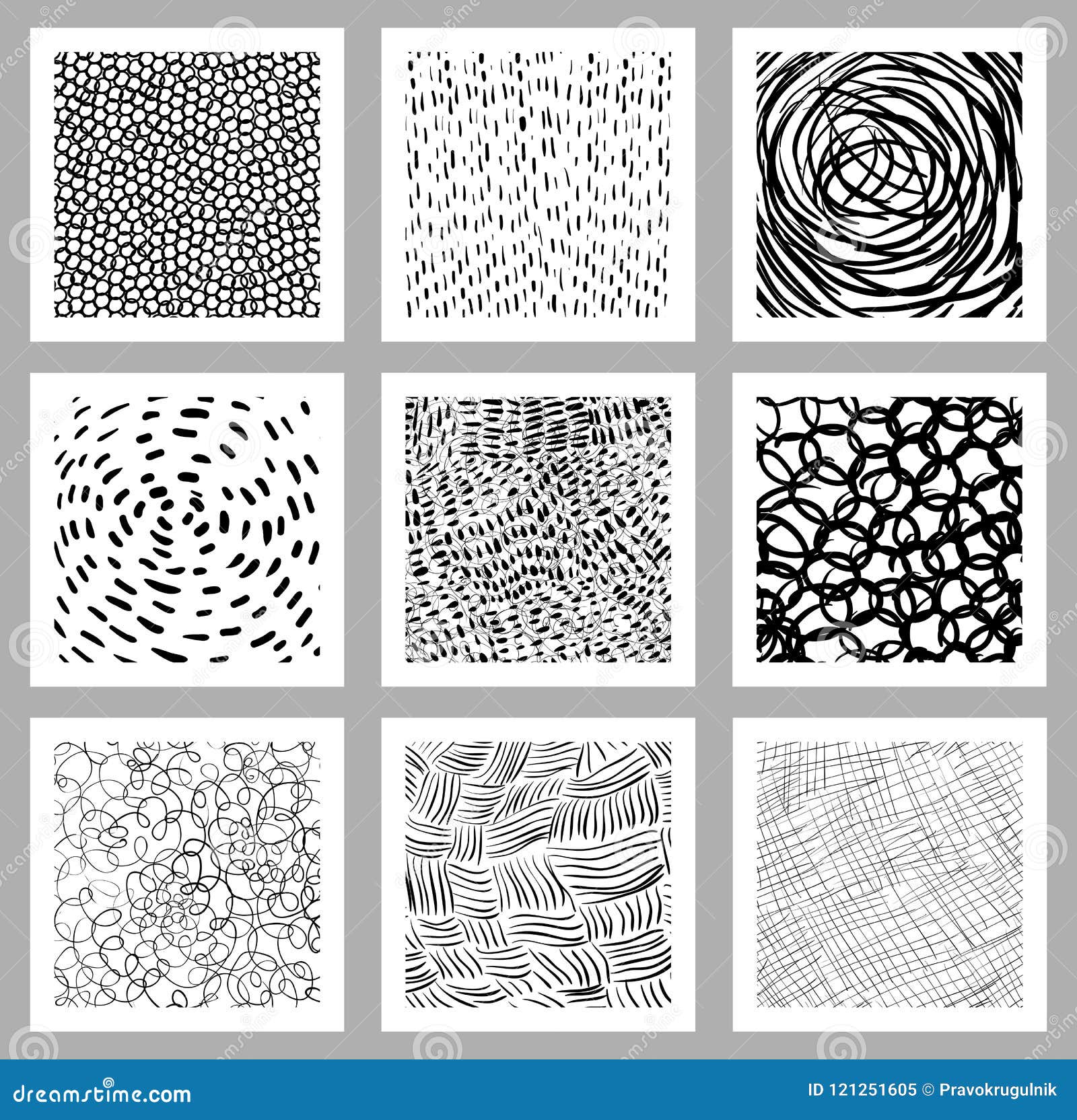Hand Drawn Vector Set with Square Cards Stock Vector - Illustration of ...