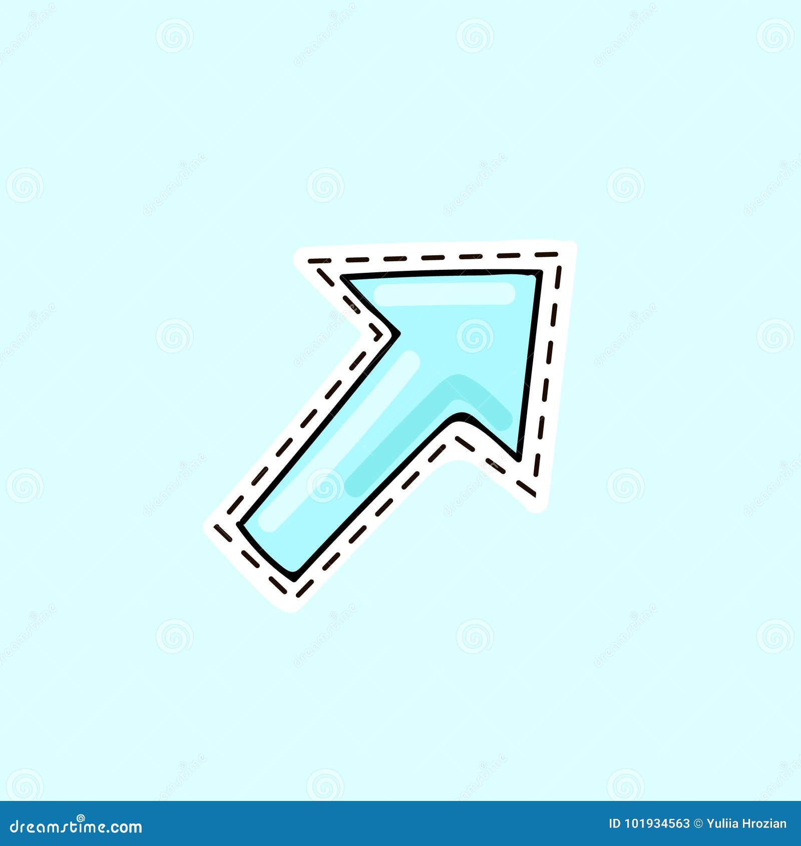 Arrow hand-drawn sticker stock vector. Illustration of hand - 101934563