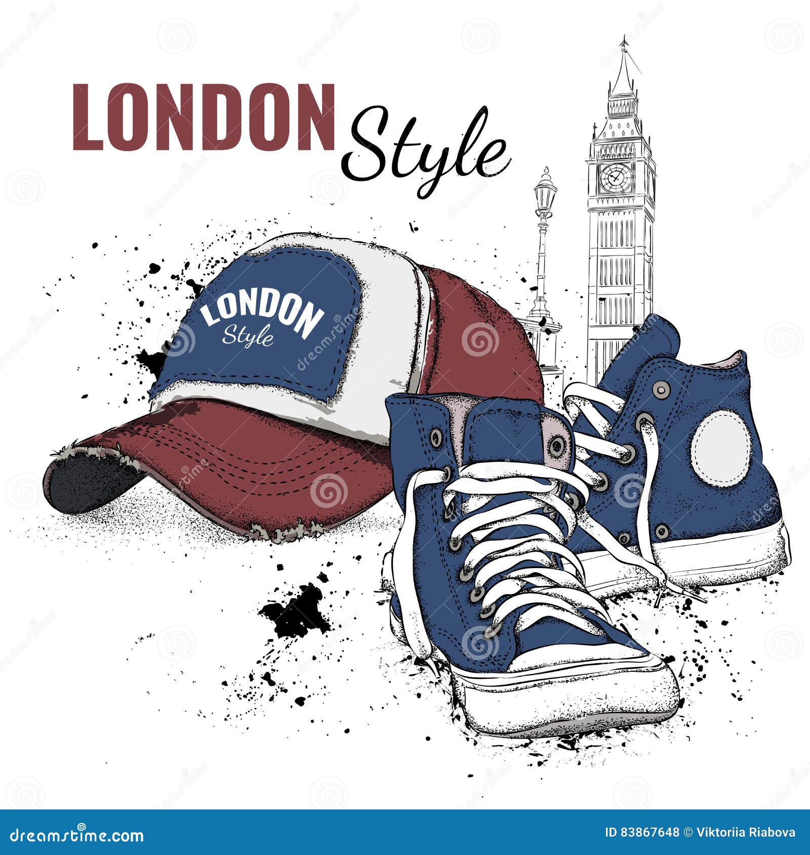 London Background, Design With Big Ben, Post Box Vector Illustration ...