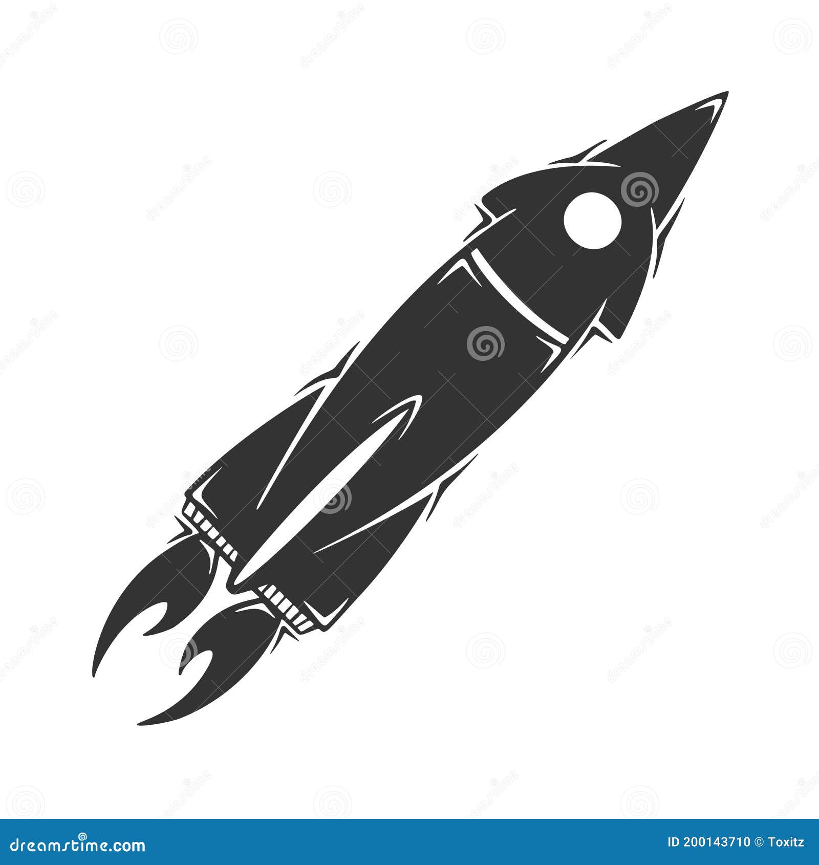 Hand Drawn Vector of Spaceship, Isolated on White Background Stock ...