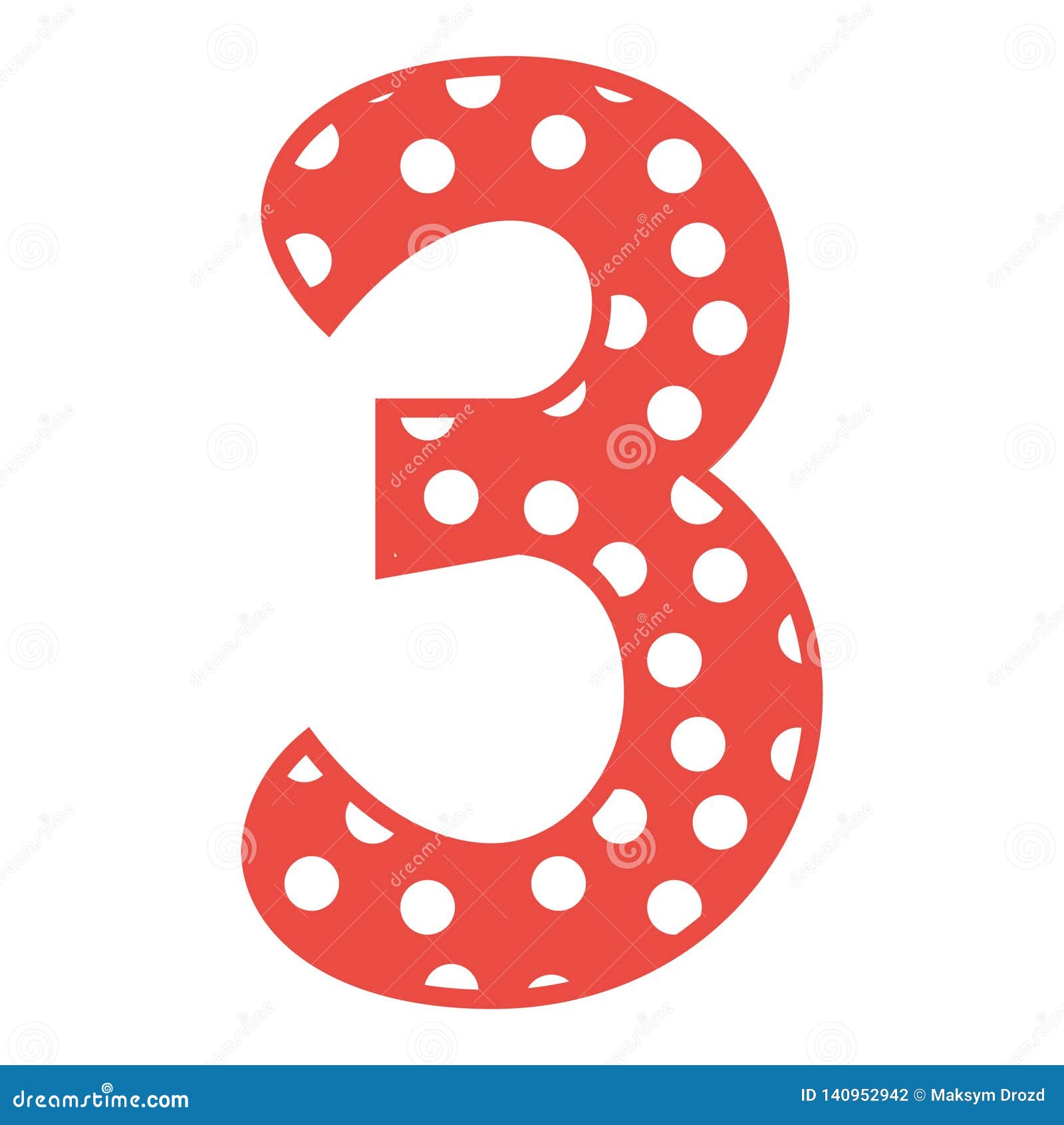 3 Three Number Vector. Golden Yellow Metal Letter Figure. Digit 3 ...