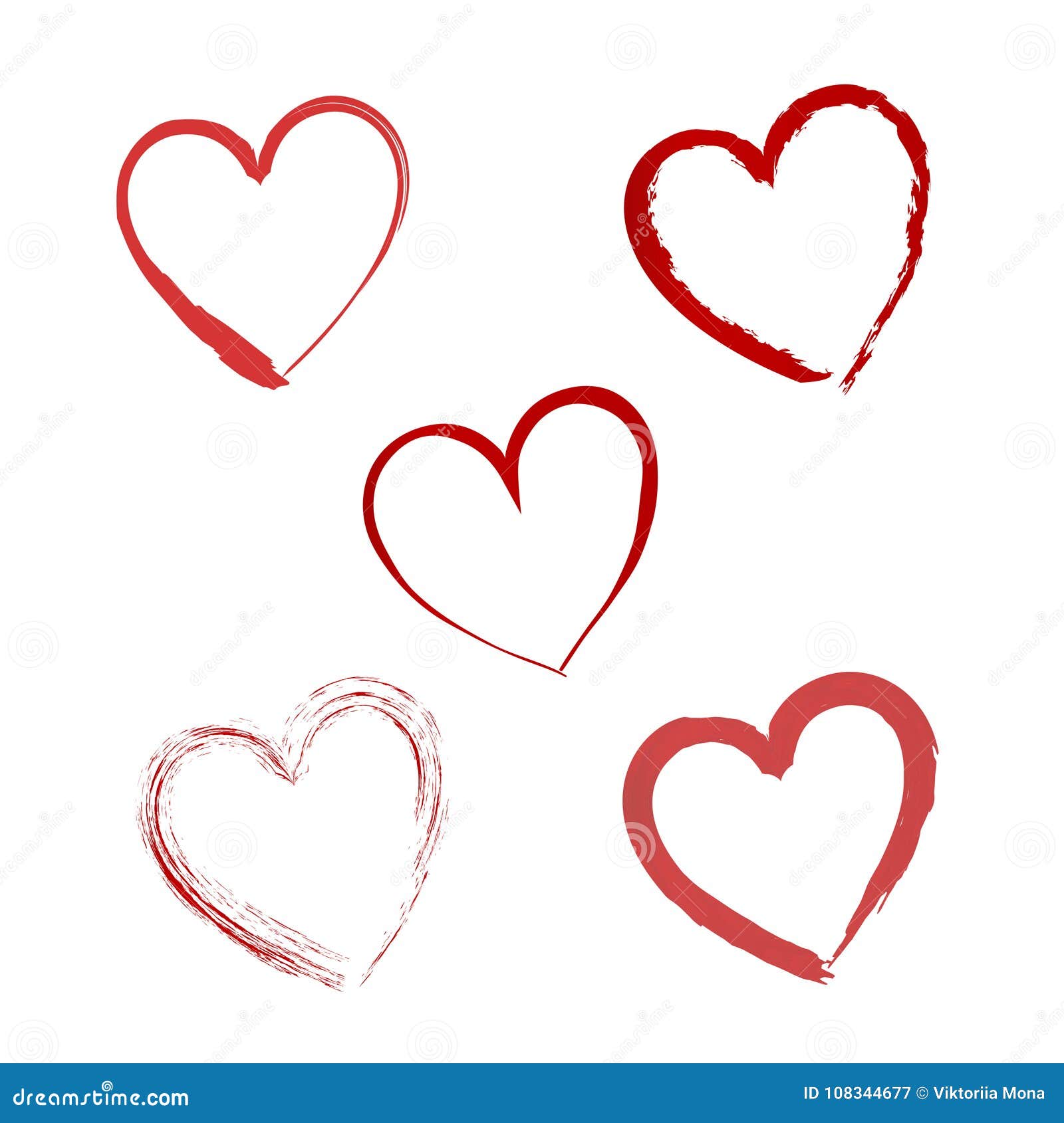 Hand Drawn Hearts. Design Elements for Valentine`s Day. Stock Vector ...