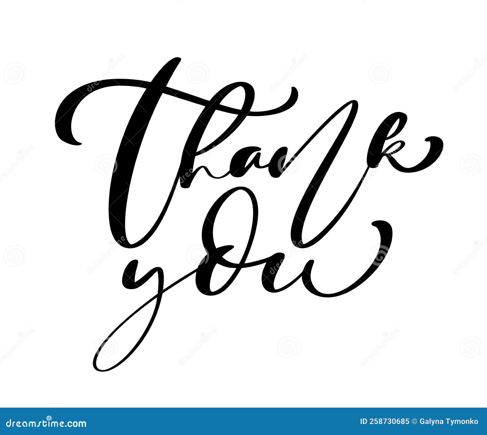 Hand Drawn Vector Vintage Text Thank You. Calligraphy Lettering ...