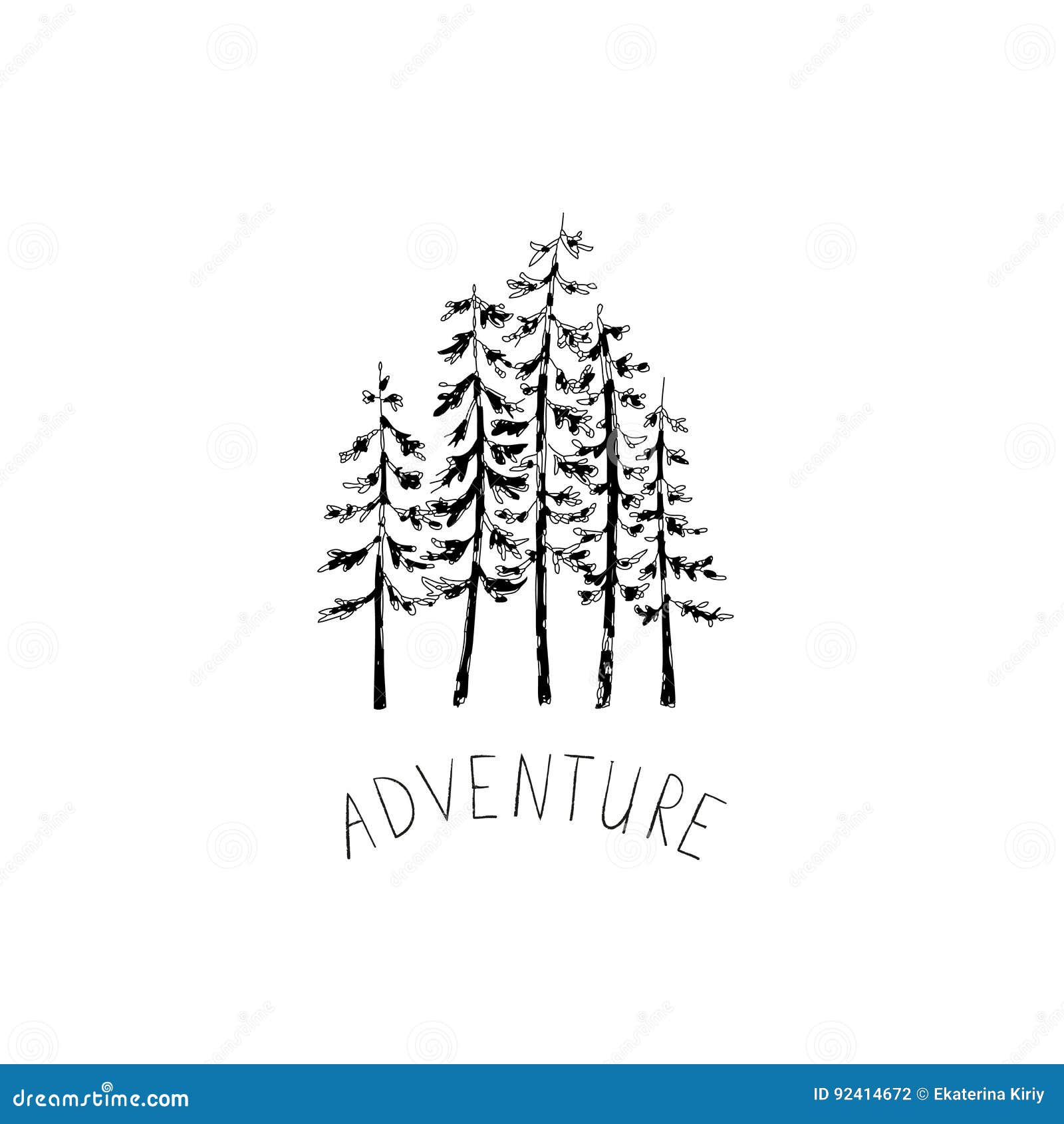 Hand Drawn Vector Wild Forest Illustration Stock Vector - Illustration ...