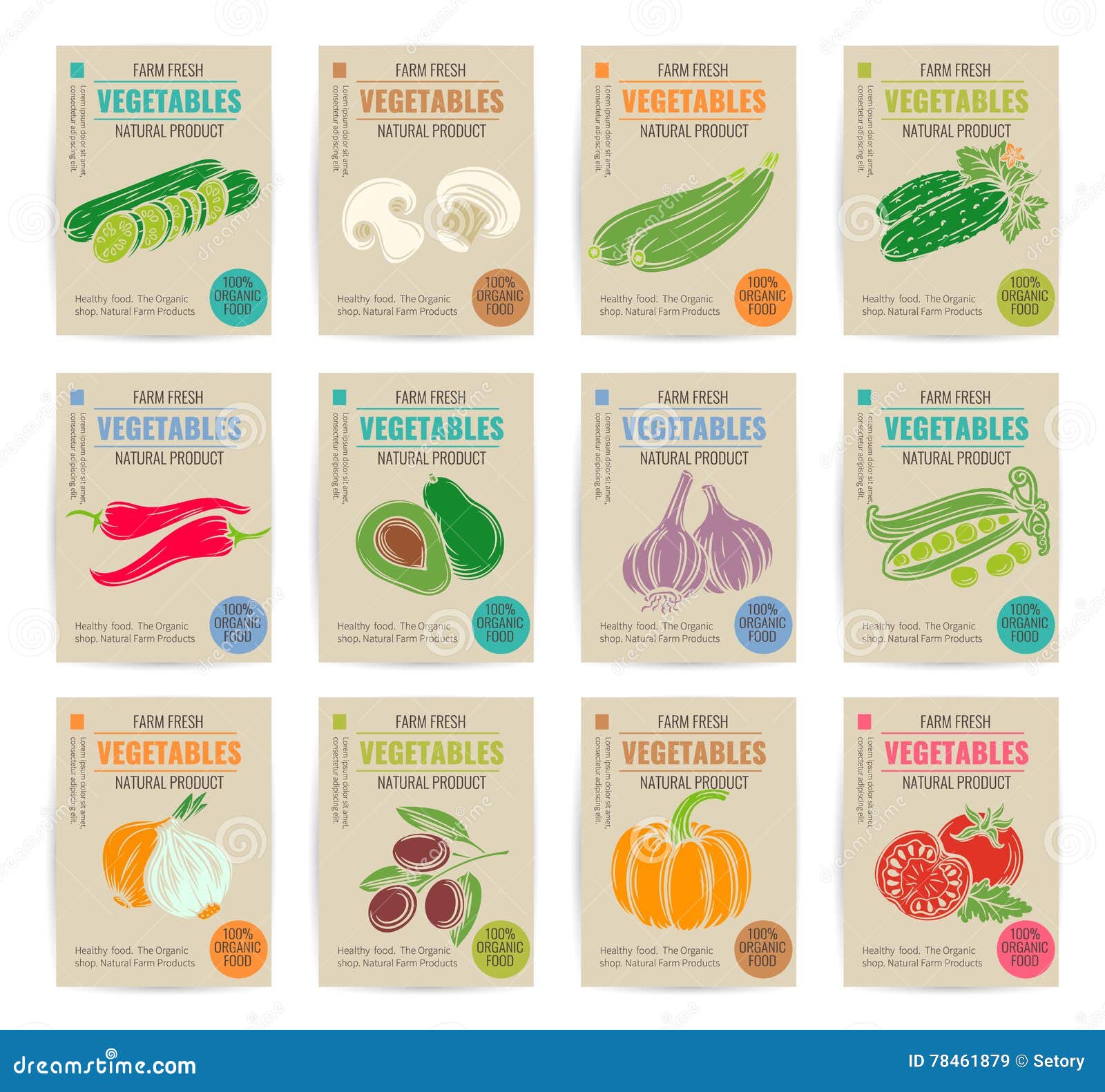 Hand Drawn Vegetables Posters Set. Stock Vector - Illustration of ...