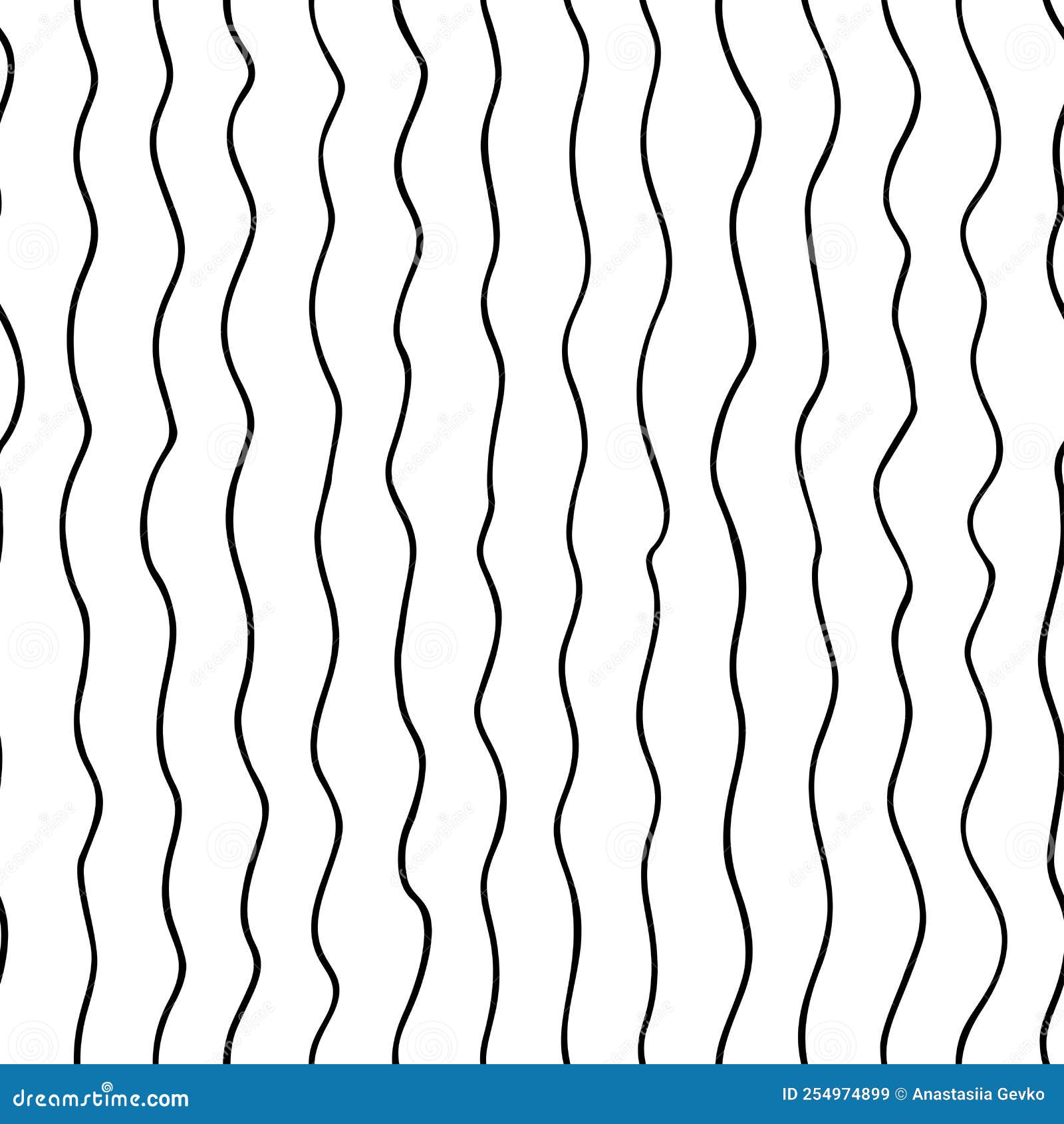 Hand Drawn Vertical Wavy Lines Seamless Pattern. Stock Vector ...