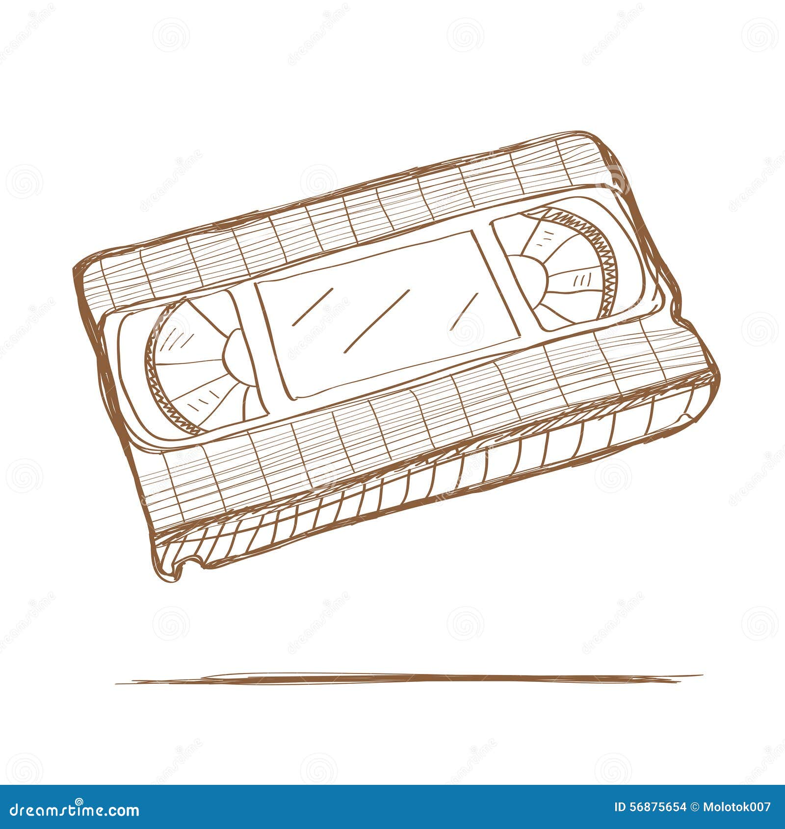 Hand drawn video tape stock vector. Illustration of roll - 56875654