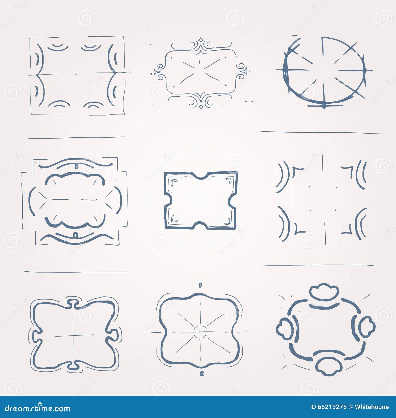 Hand drawn vignettes stock vector. Illustration of decoration - 65213275