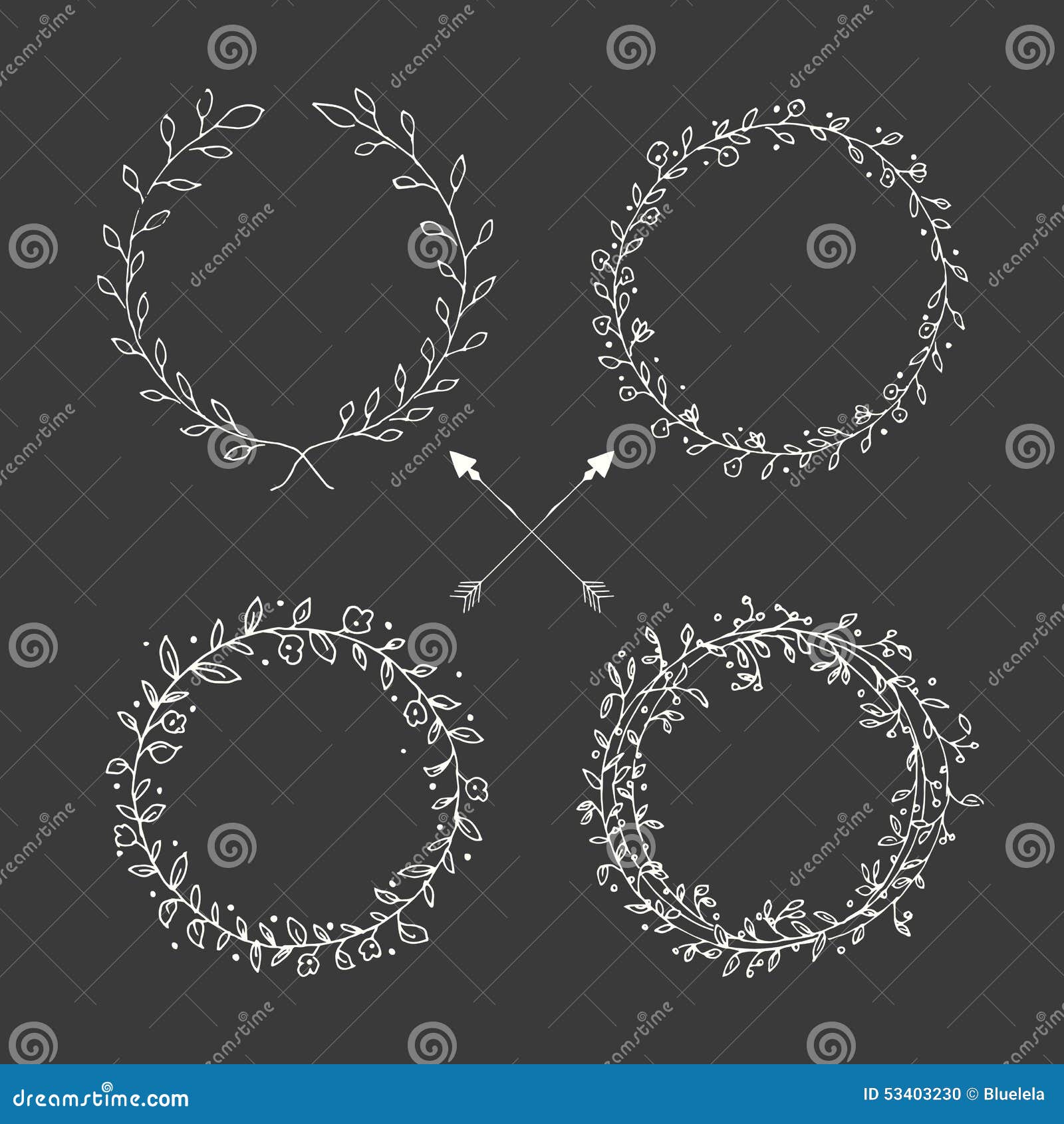 Hand Drawn Vintage Arrows, Feathers, Dividers and Floral Elements Stock ...