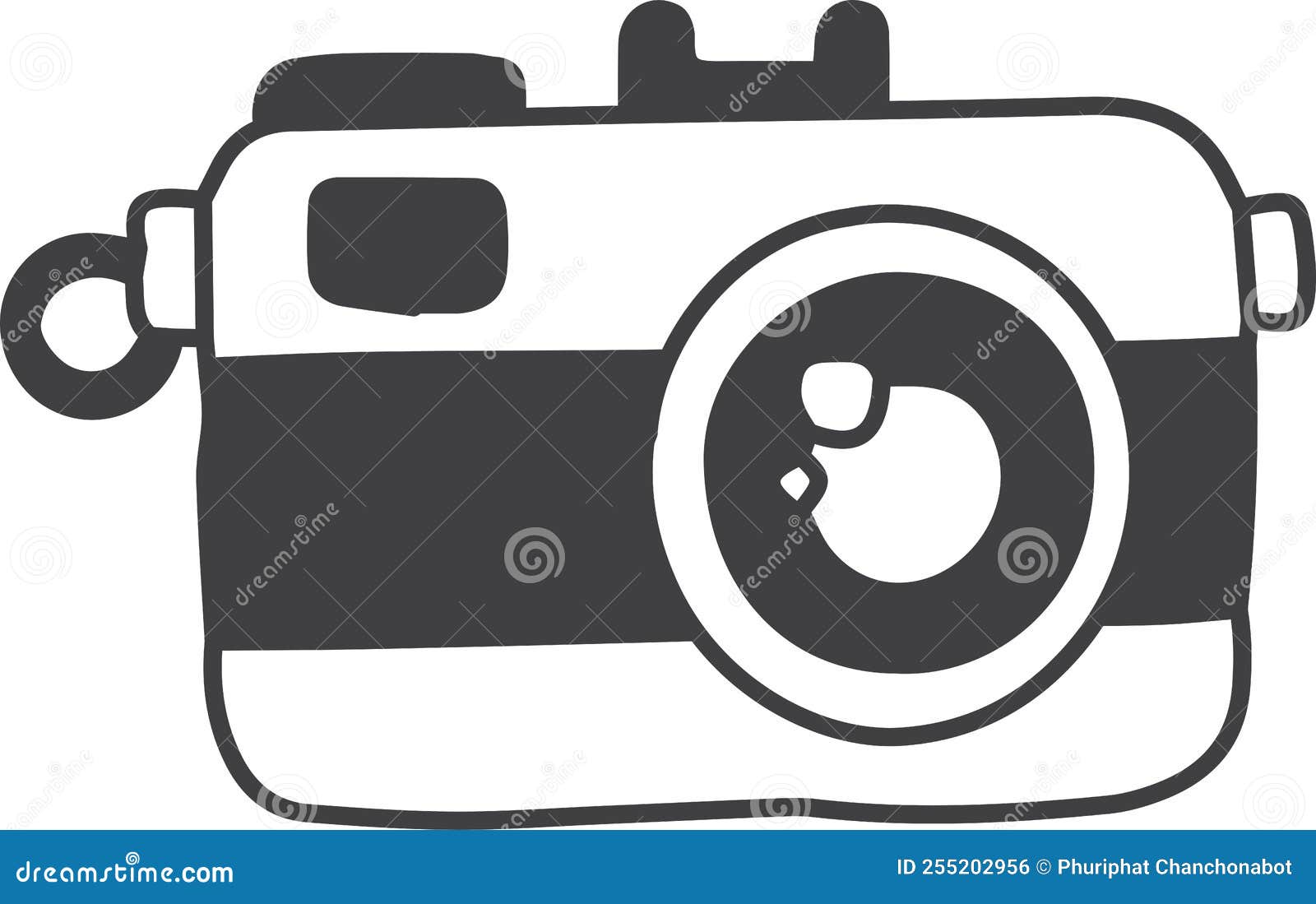 Hand Drawn Vintage Camera Illustration Stock Vector - Illustration of ...
