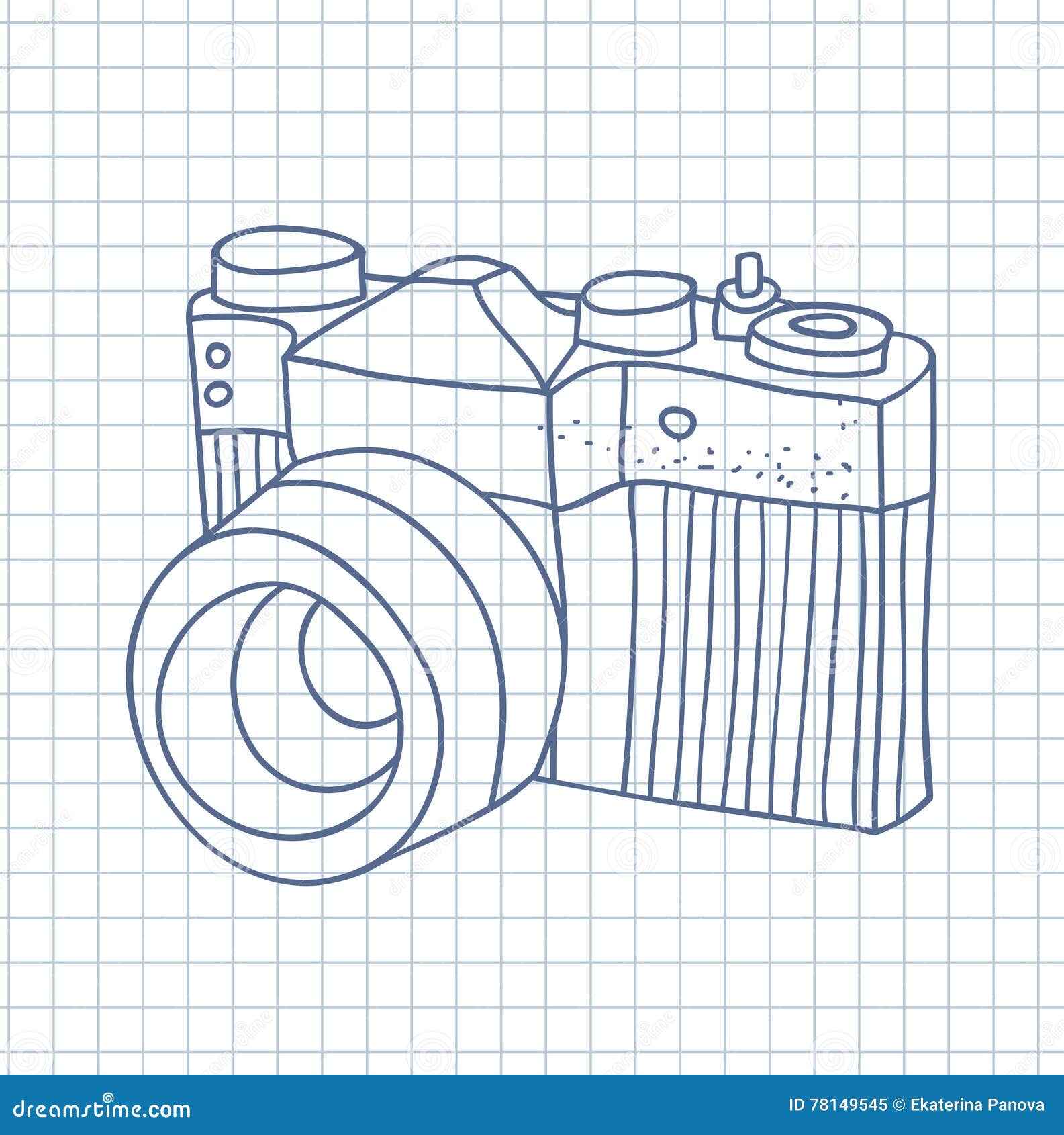 Hand drawn vintage camera. stock vector. Illustration of light - 78149545