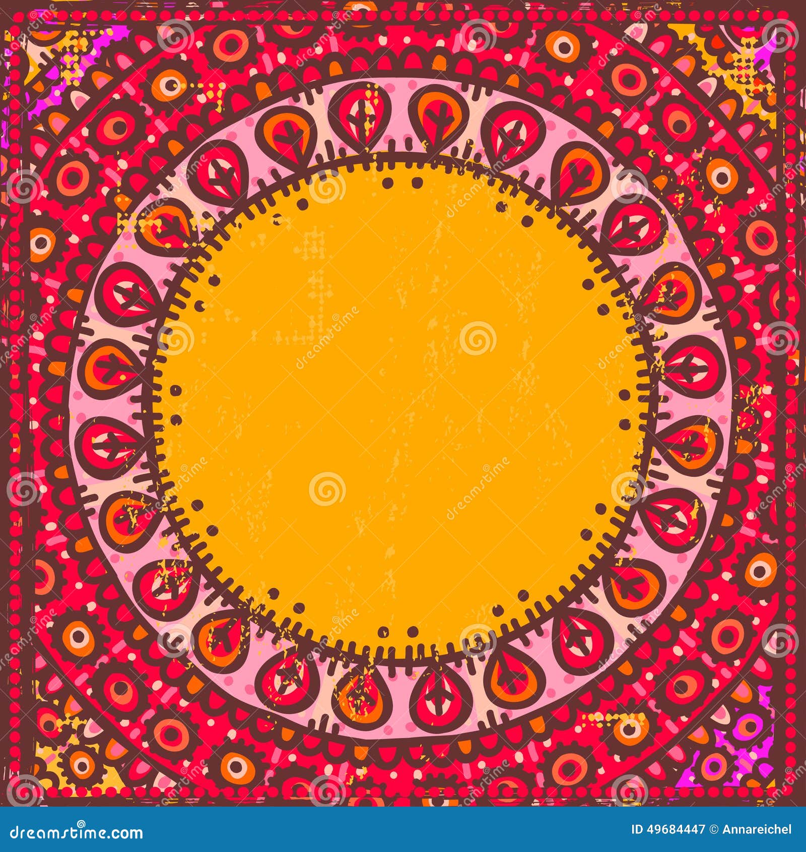 Hand Drawn Vintage Ethnic Frame Stock Vector - Illustration of ...