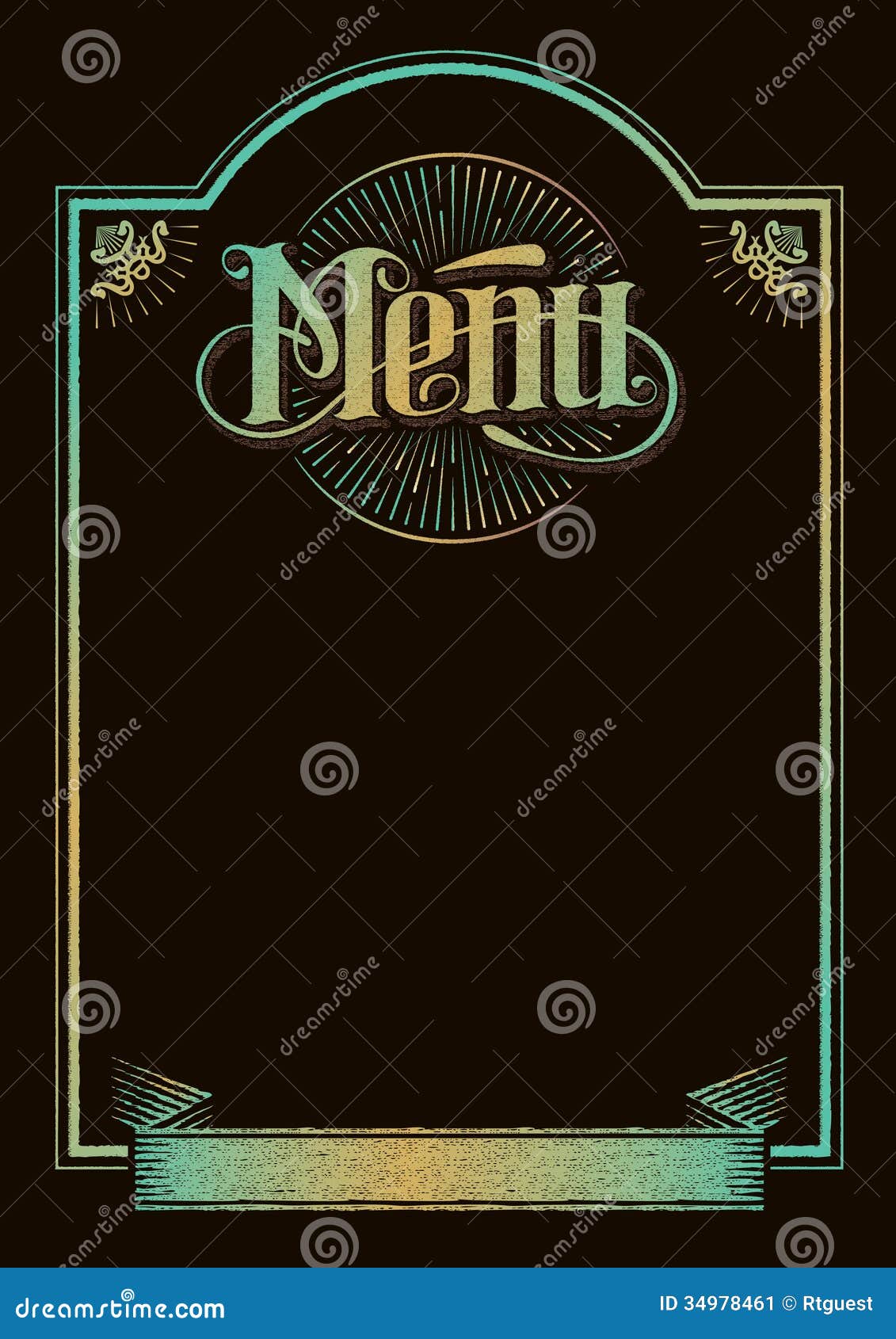 Hand Drawn Vintage Retro Chalkboard Menu Stock Vector - Illustration of ...