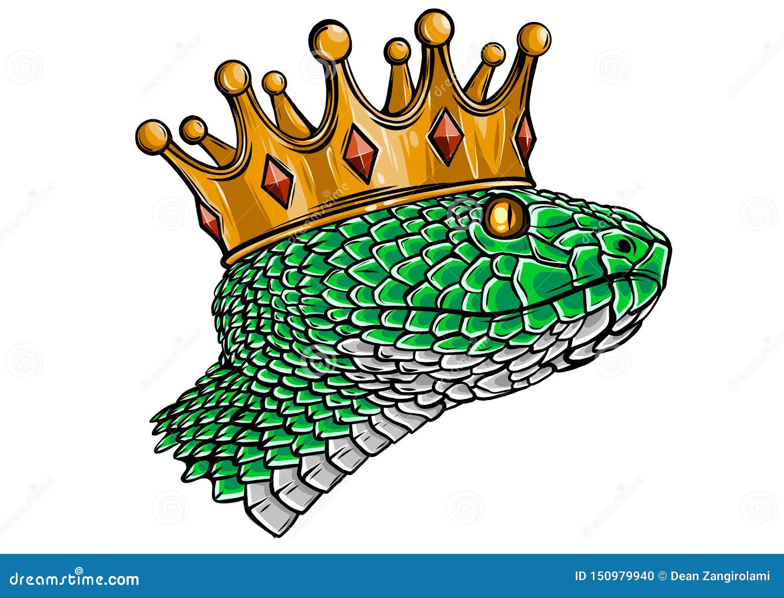 Hand-drawn Vintage Snake with Crown Tattoo Art. Vector Illustration ...