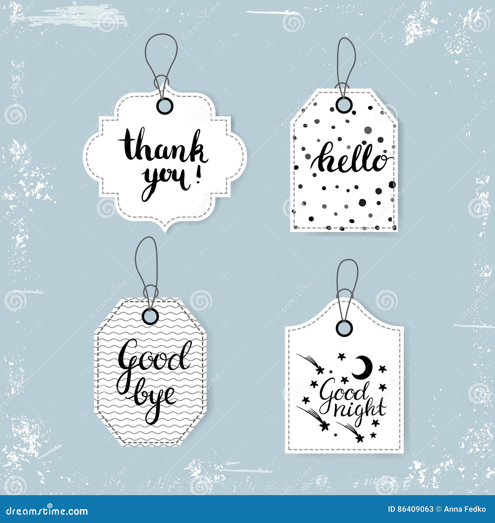 Hand Drawn Vintage Tags Set Stock Vector - Illustration of hand, card ...