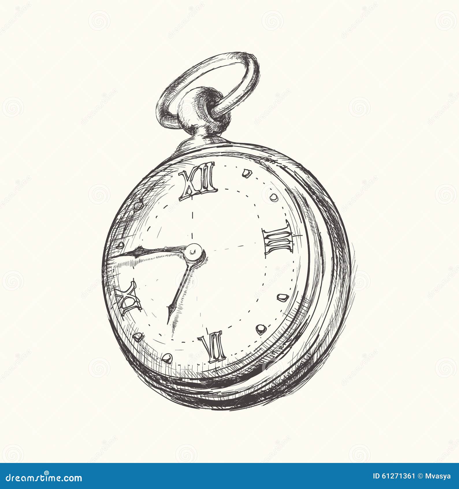 Hand Drawn Vintage Watch Clock Sketch Vector Illustration Stock Vector ...