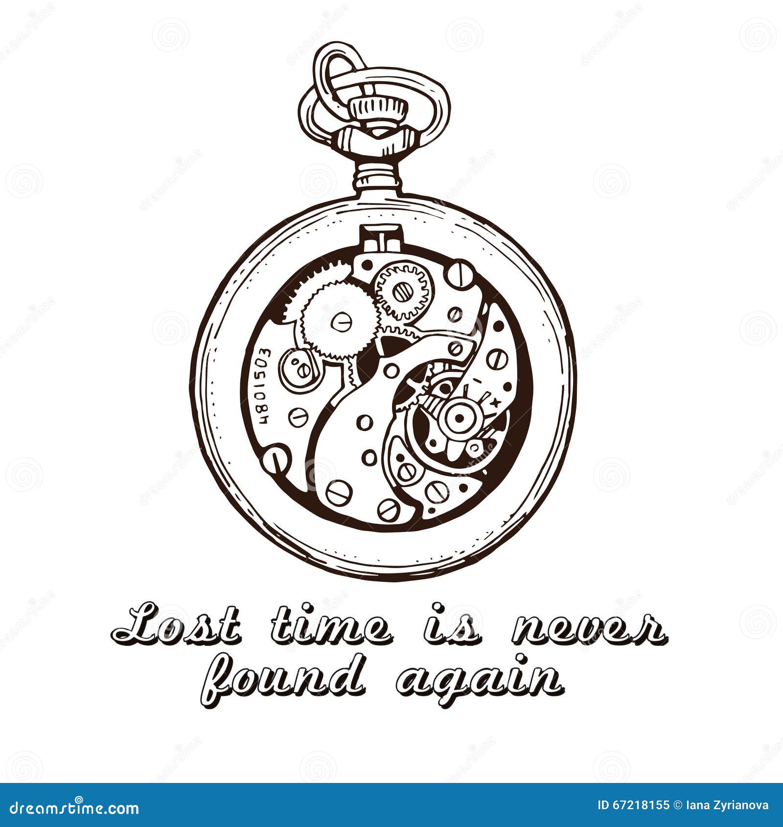 Hand Drawn Vintage Watch Clock Sketch Vector Illustration Stock Vector ...