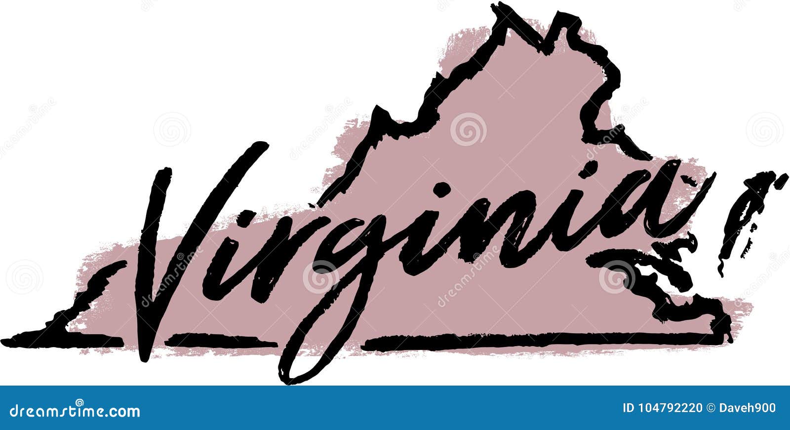 Hand Drawn Virginia State Design Stock Vector - Illustration of pencil ...