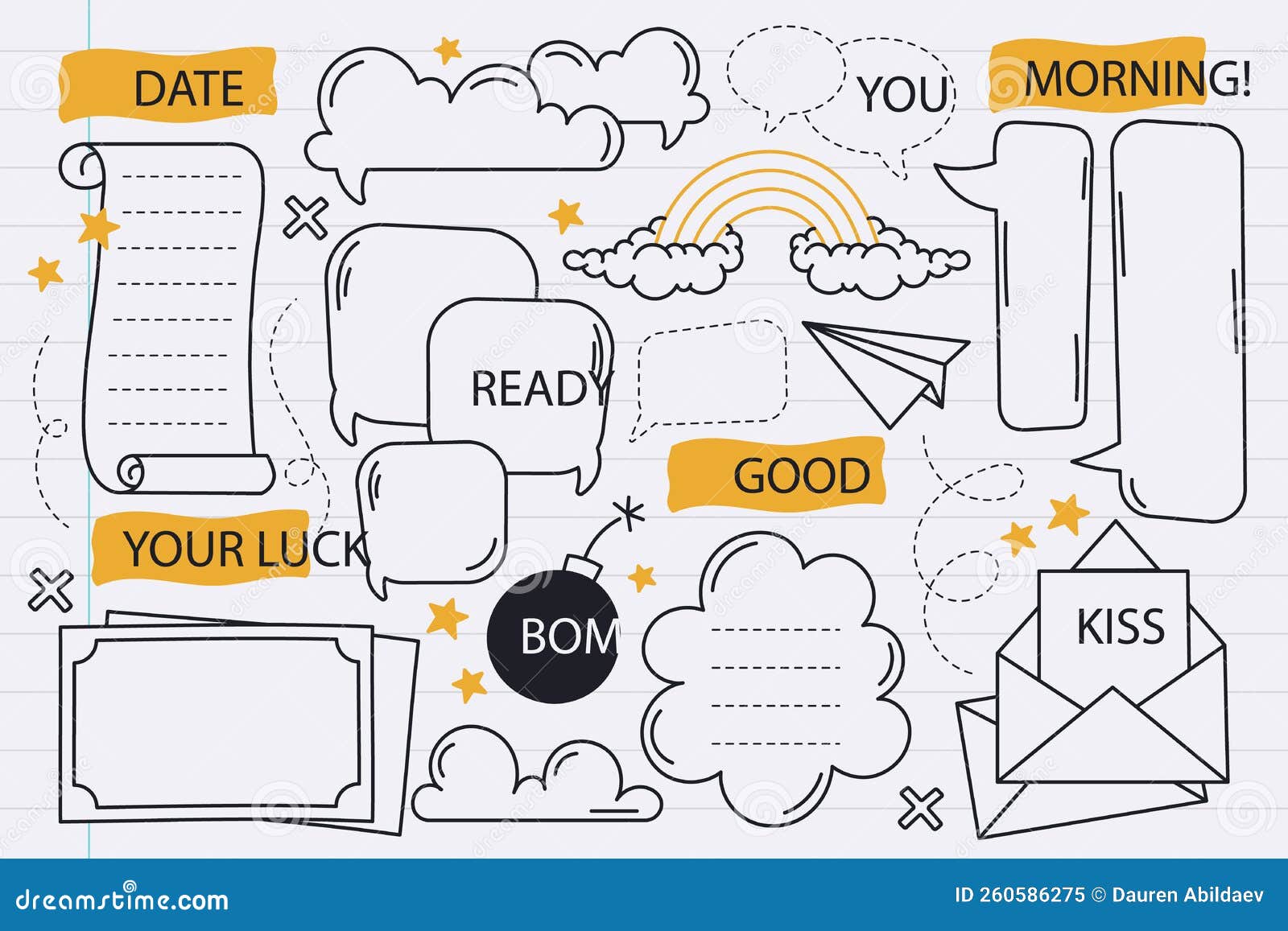 Hand Drawn Vision Board Illustration Vector Illustration. Stock Vector ...