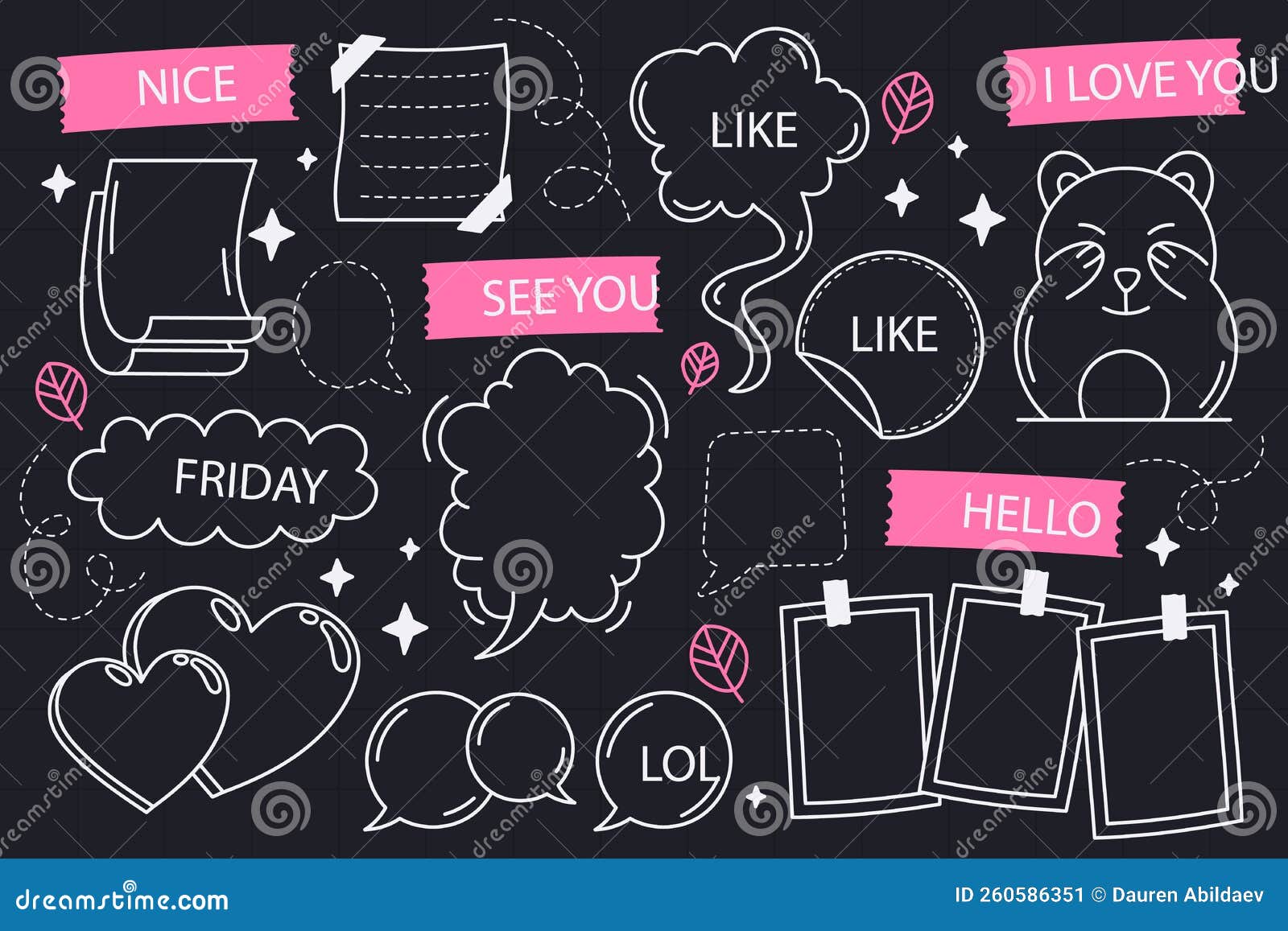 Hand Drawn Vision Board Illustration Vector Illustration. Stock Vector ...