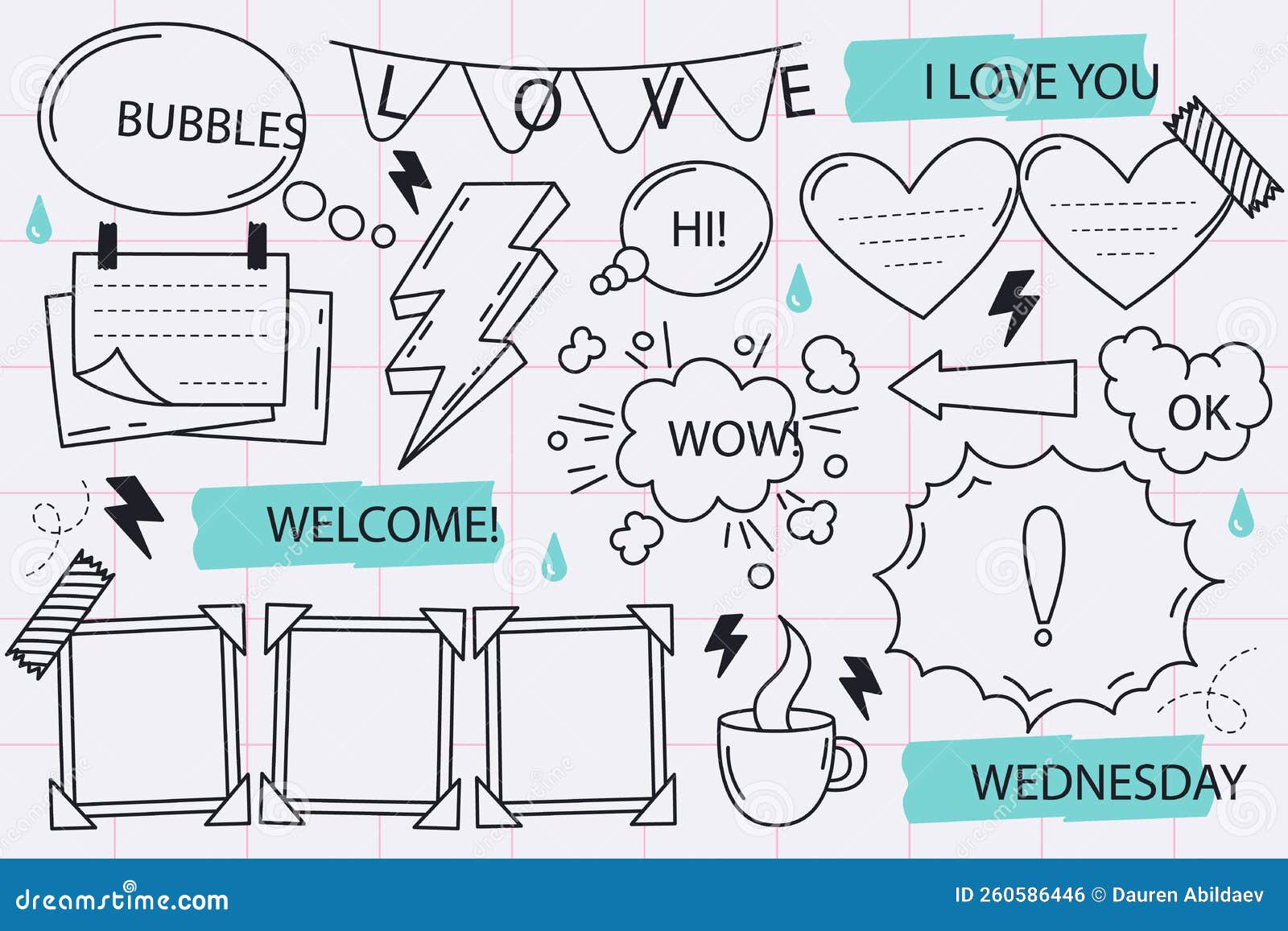 Hand Drawn Vision Board Illustration Vector Illustration. Stock Vector ...