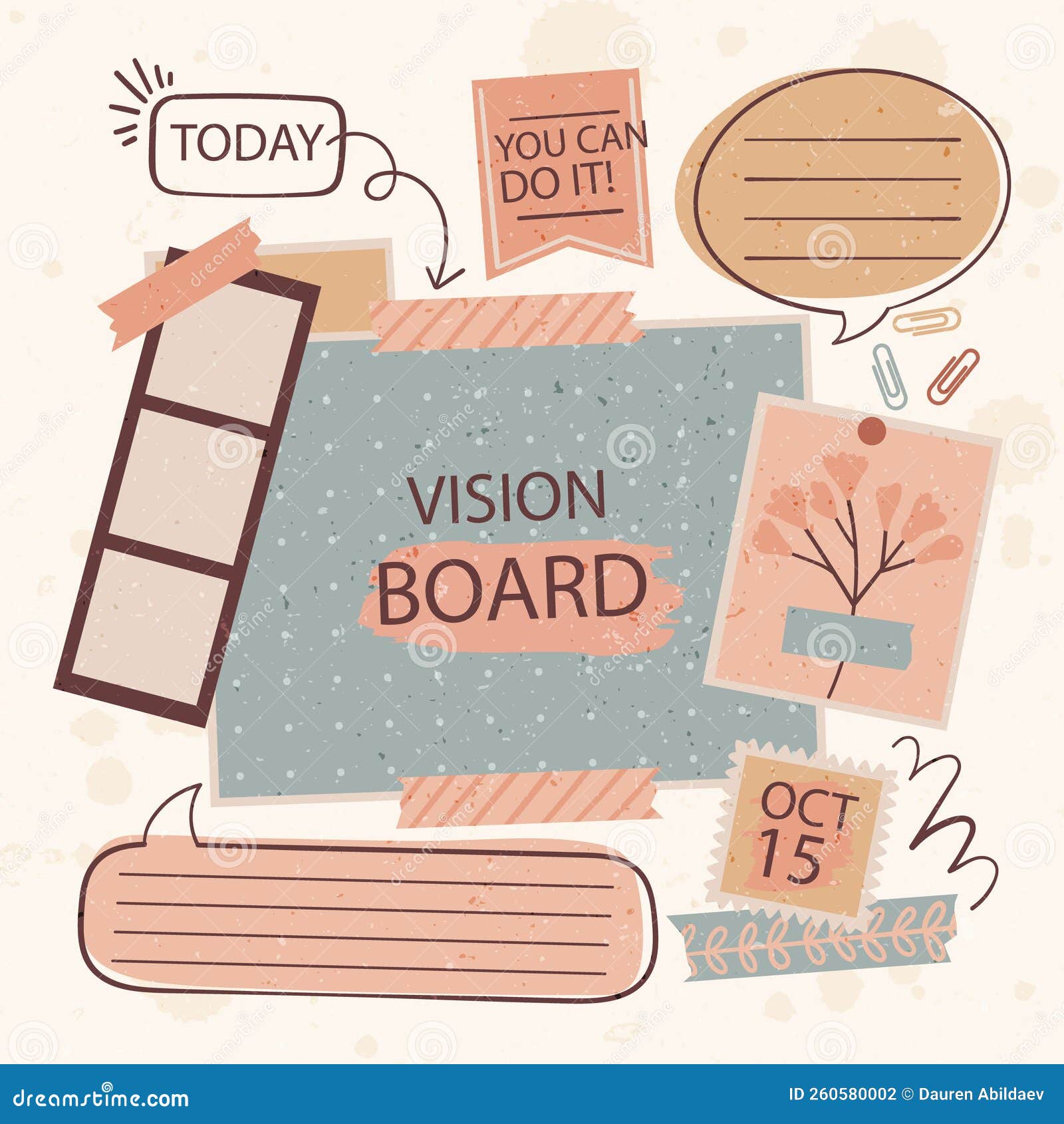 Hand Drawn Vision Board Illustration Vector Illustration Stock Vector ...