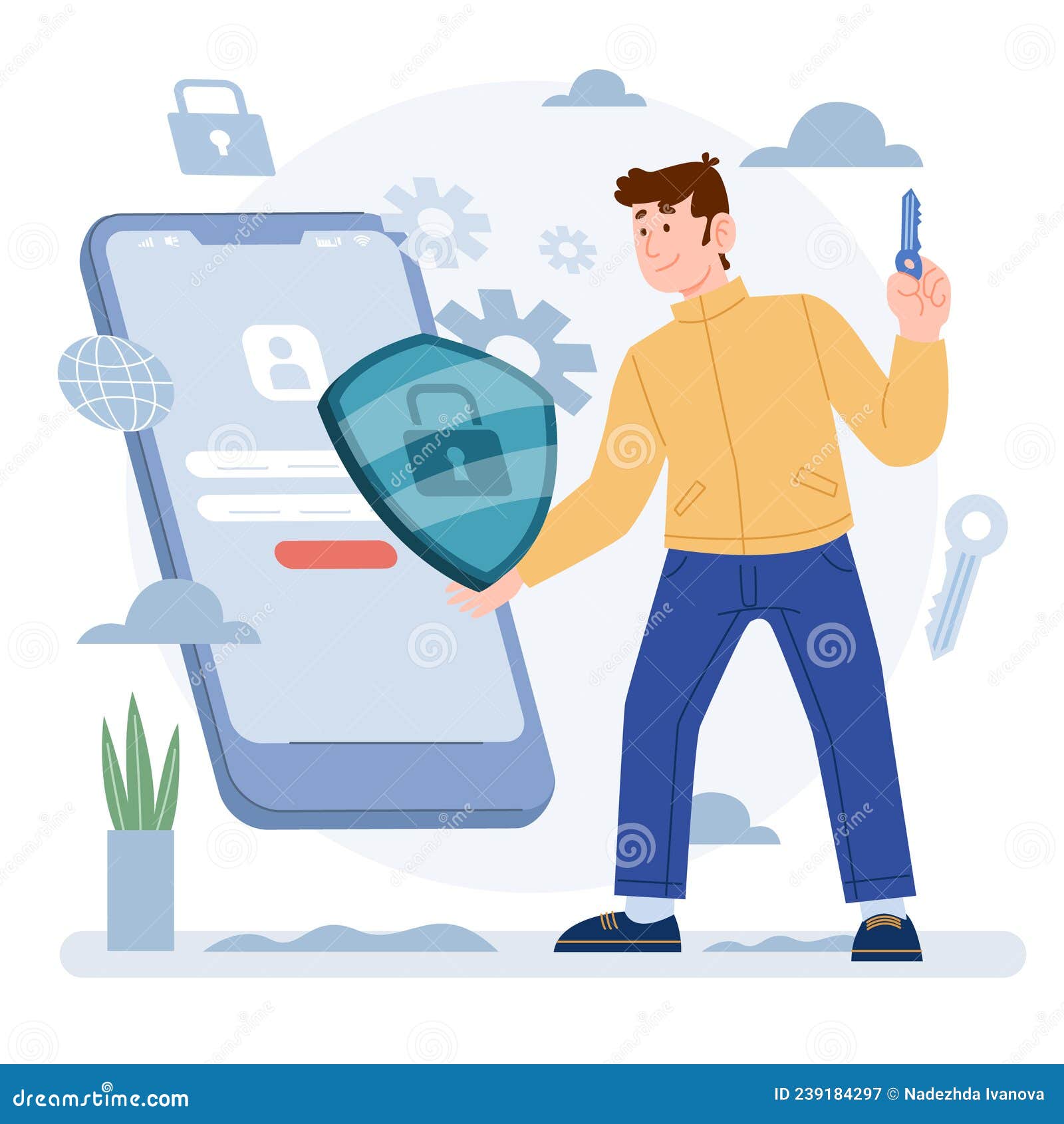 Hand Drawn Vpn Illustration Vector Illustration. Stock Vector ...